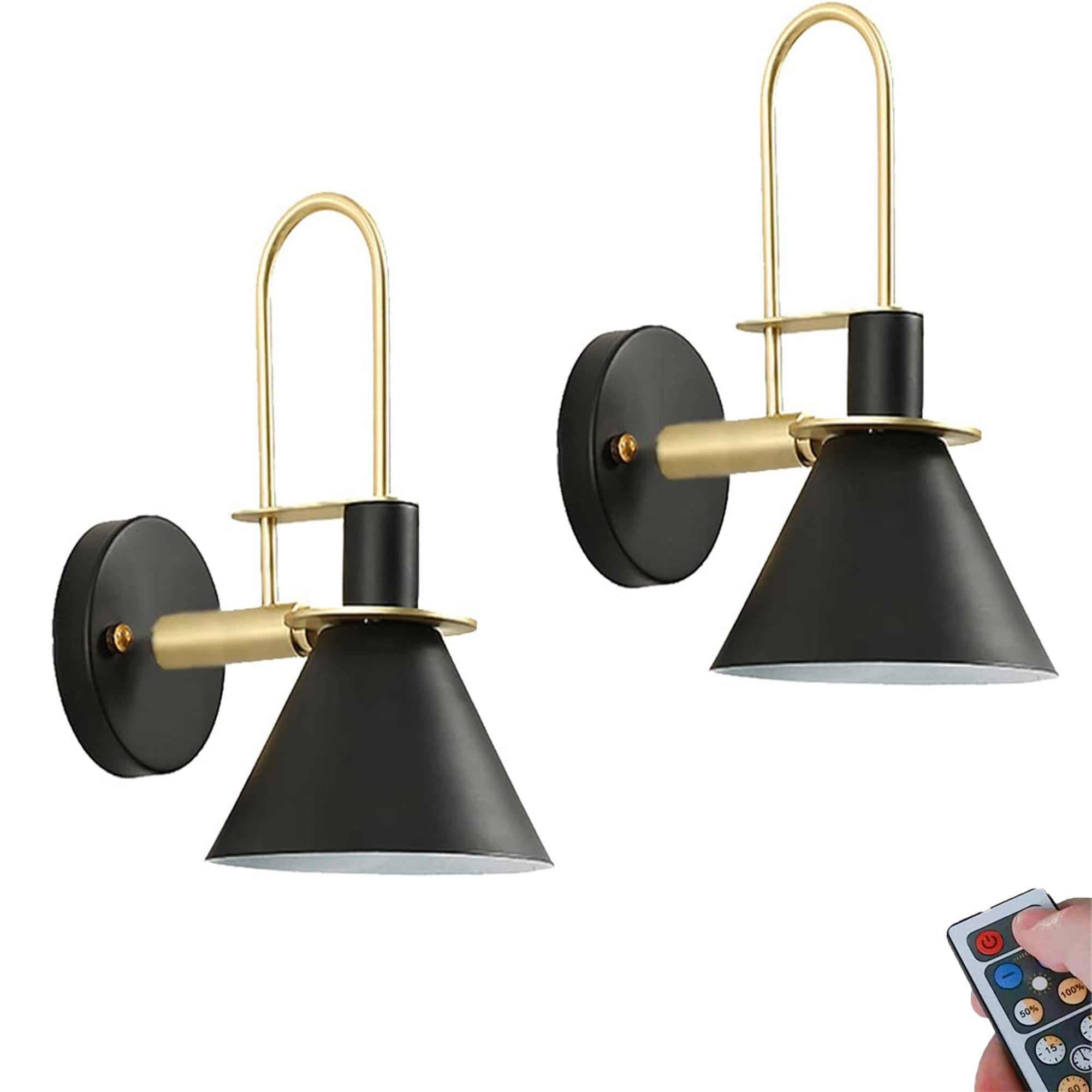 FSLiving 2-Pack 55 Lumens Led Remote Control Battery Run Cordless Lamp ...