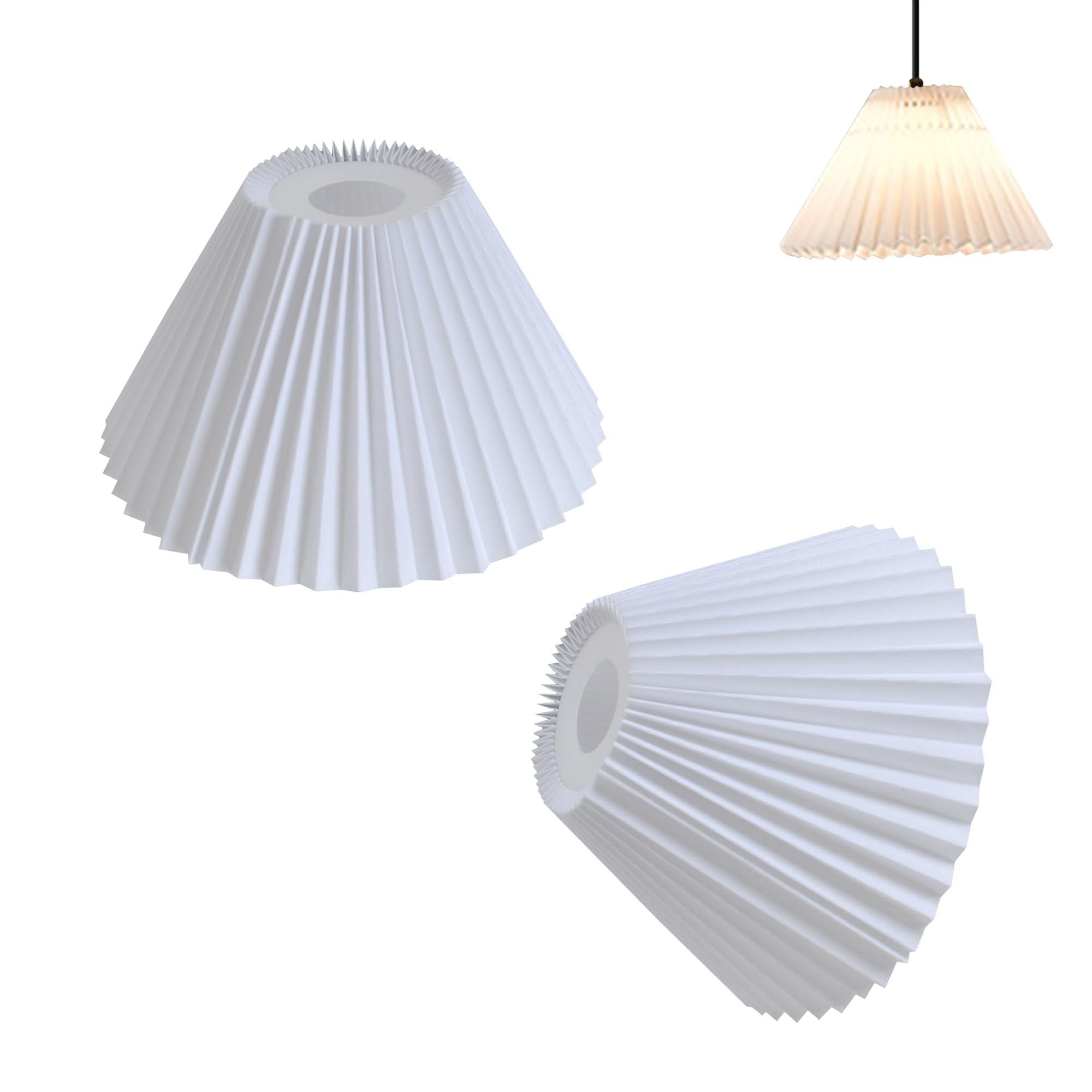 FSLiving 2-Packs 6.7" White Modern Lamp Shade Replacement, Mini Pleated ...