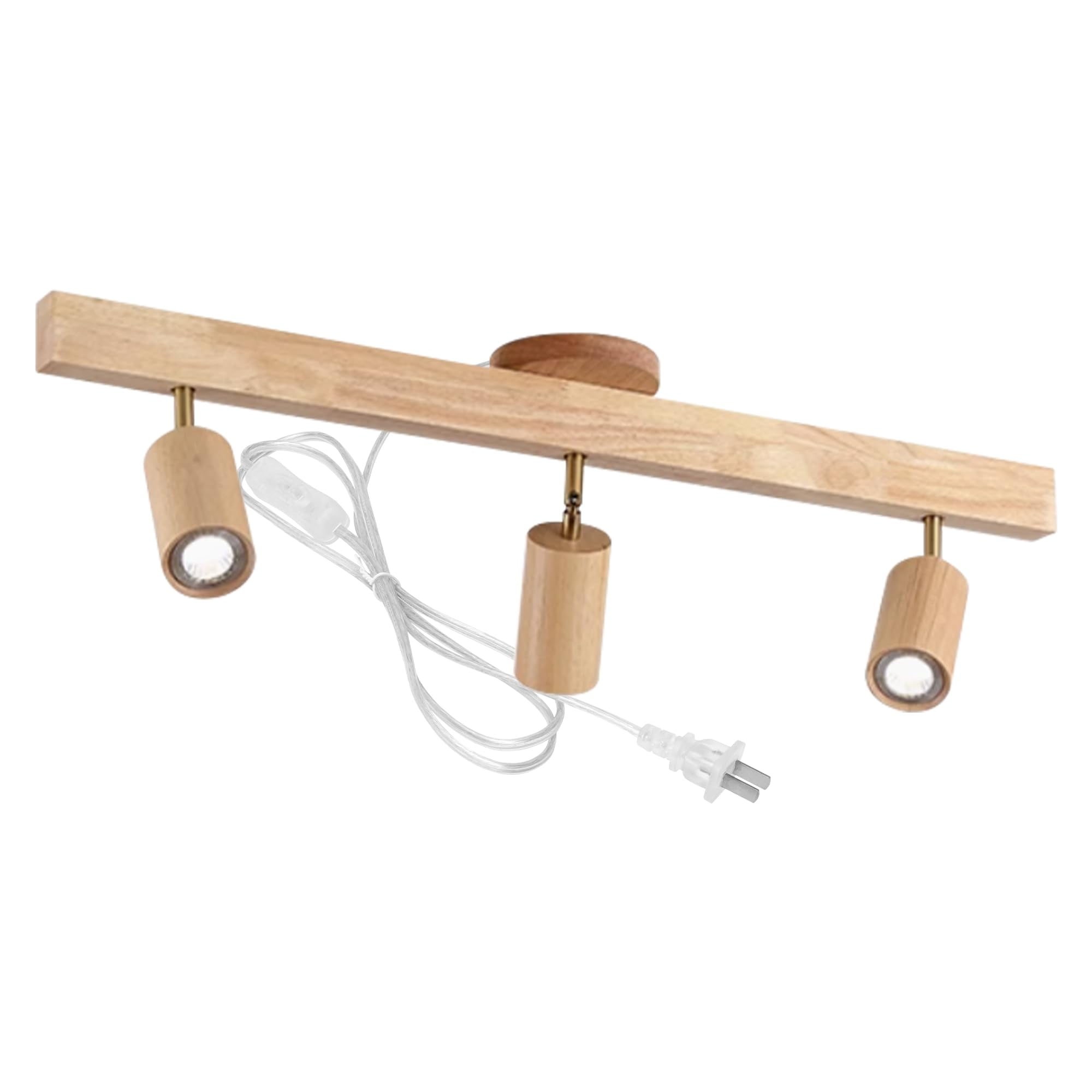 FSLiving 3 LED Lights, Outlet Type, Wooden Spotlight, 21 W, Daylight ...