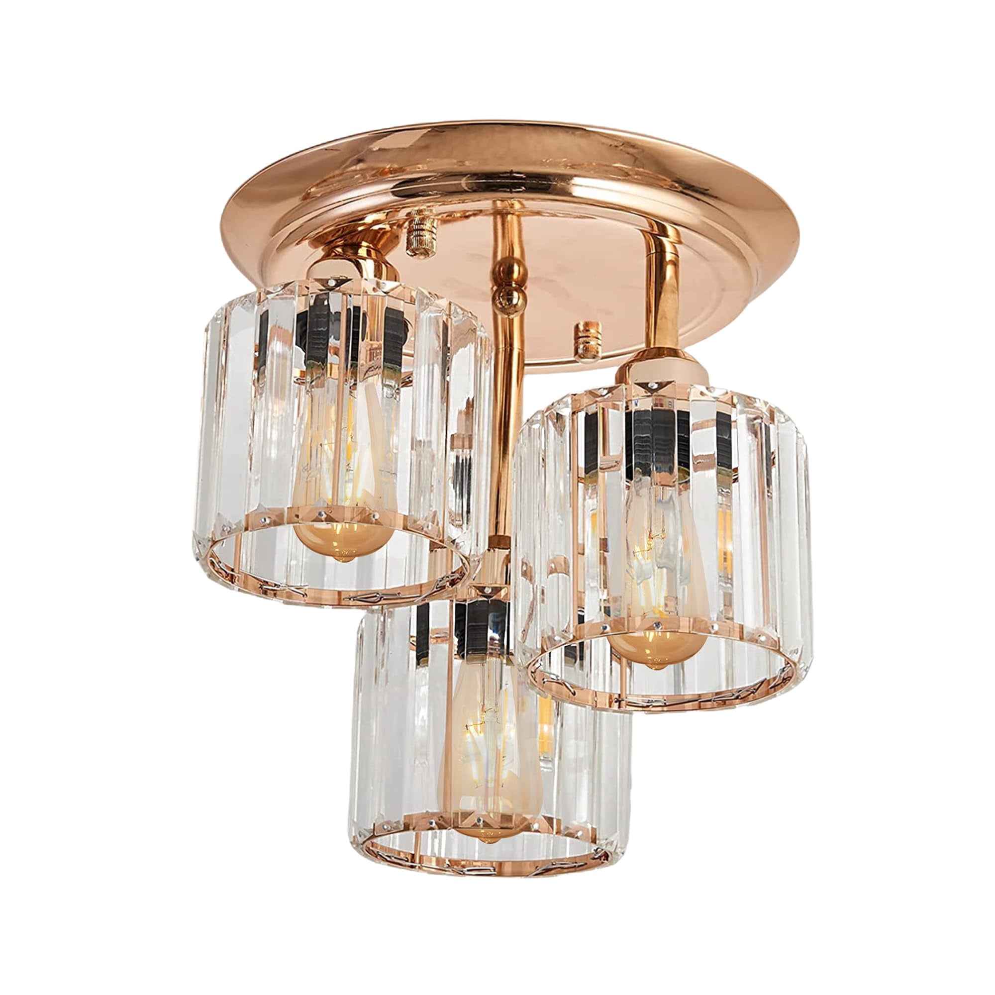 FSLiving 3 Lights RV Crystal Hard Wired with 12V Rose Gold RV ...