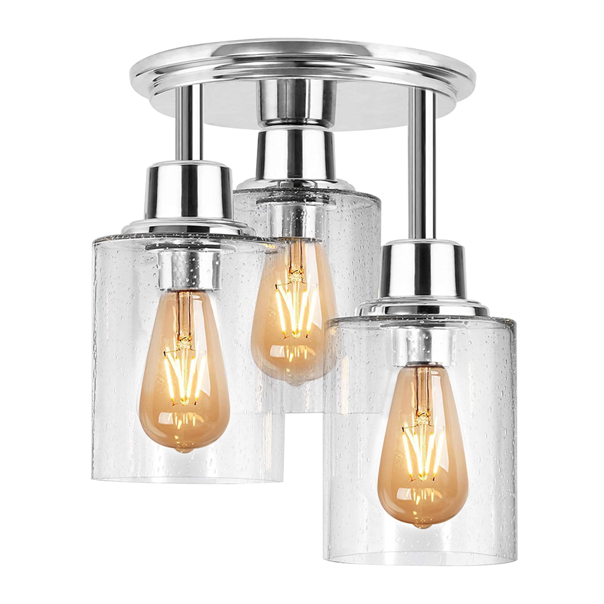 FSLiving 3 Lights RV Glass Hard Wired with 12V Nickel RV Decorative Light RV Ceiling Light ...