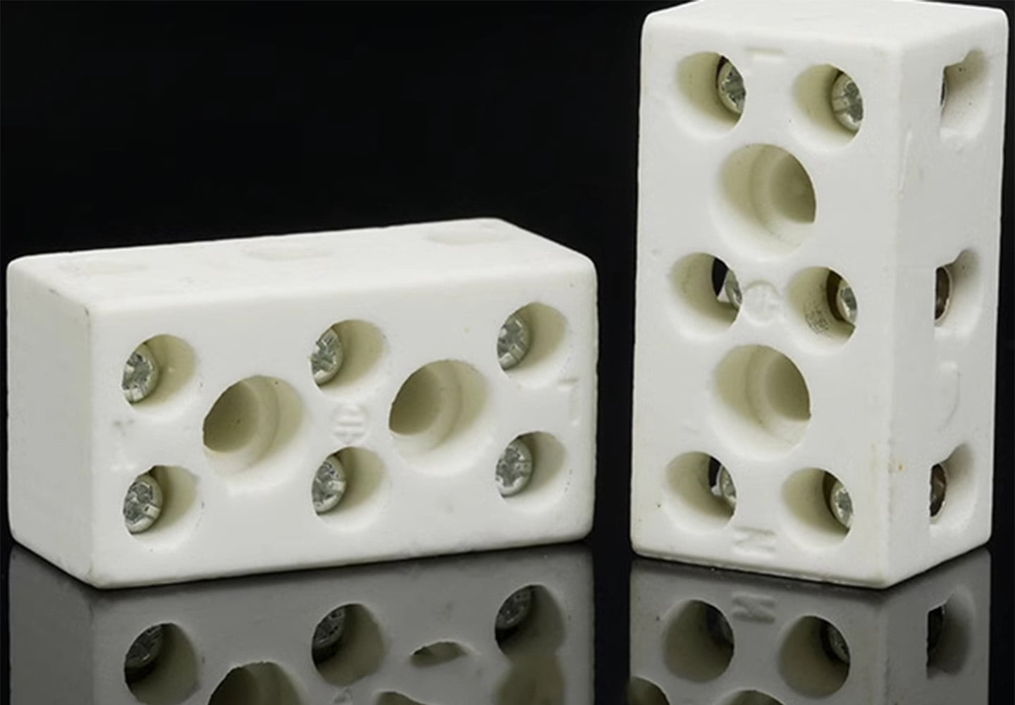 FSLiving 3 Way 10A Ceramics Terminal Blocks High Temp Porcelain 8 Holes ...