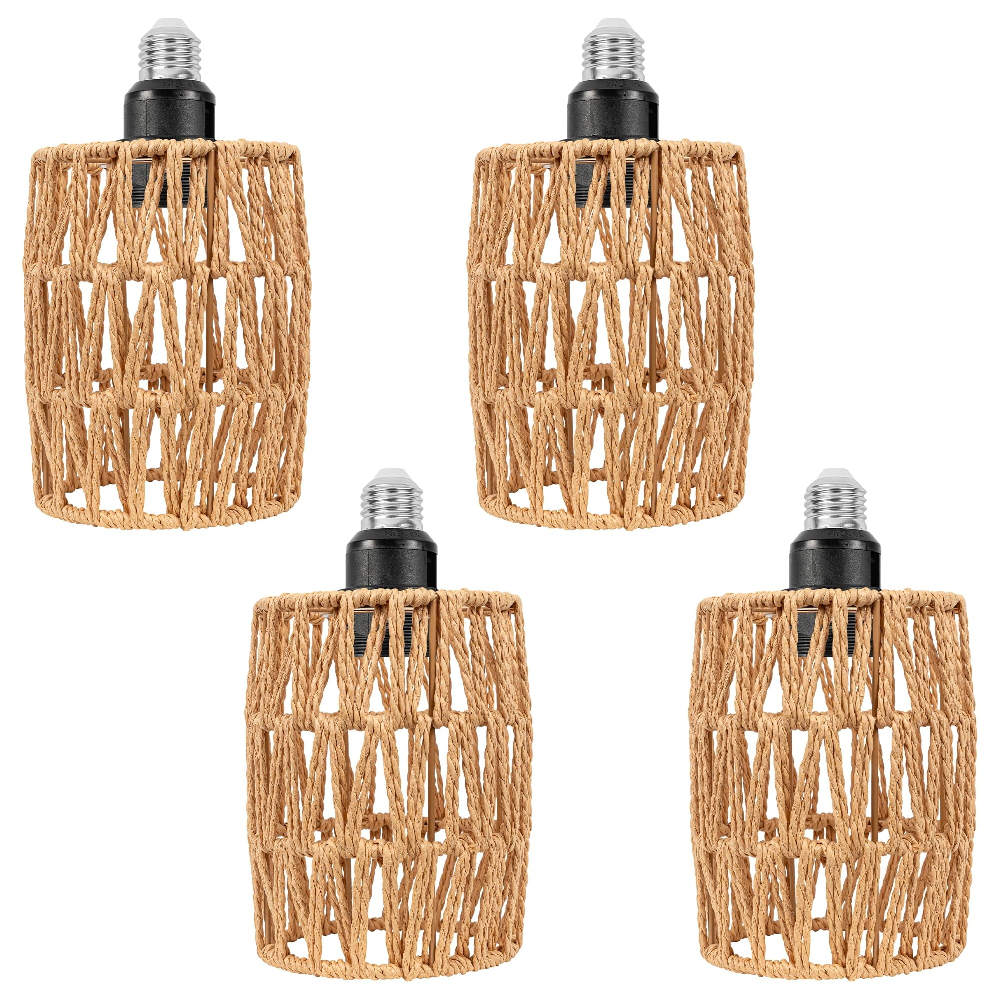 FSLiving 4-Packs 4.7" E26 to E26 Screw-in Brown Lamp Shade Replacement ...