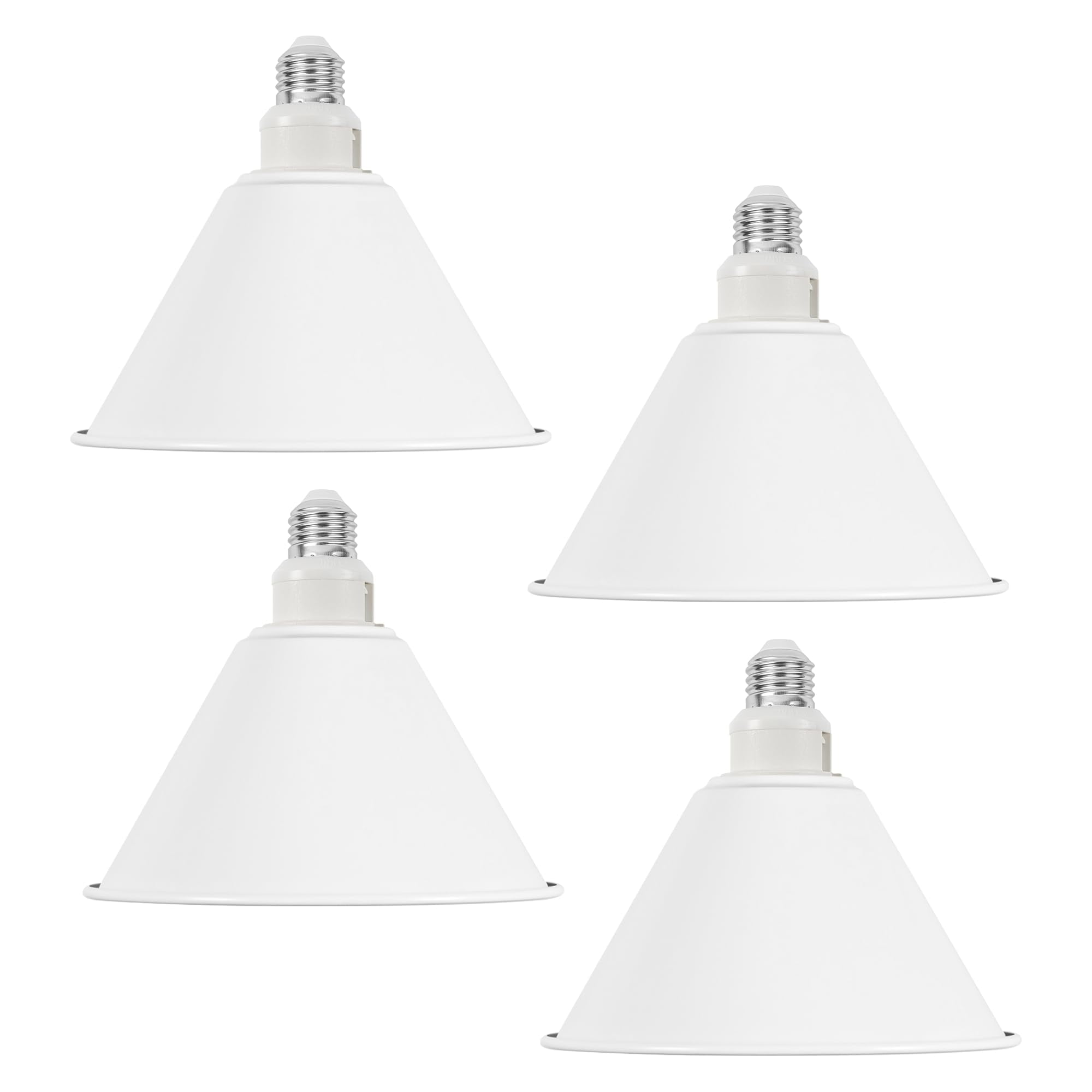 FSLiving 4-Packs 7" E26 to E26 Screw-in White Industrial Metal Lamp ...