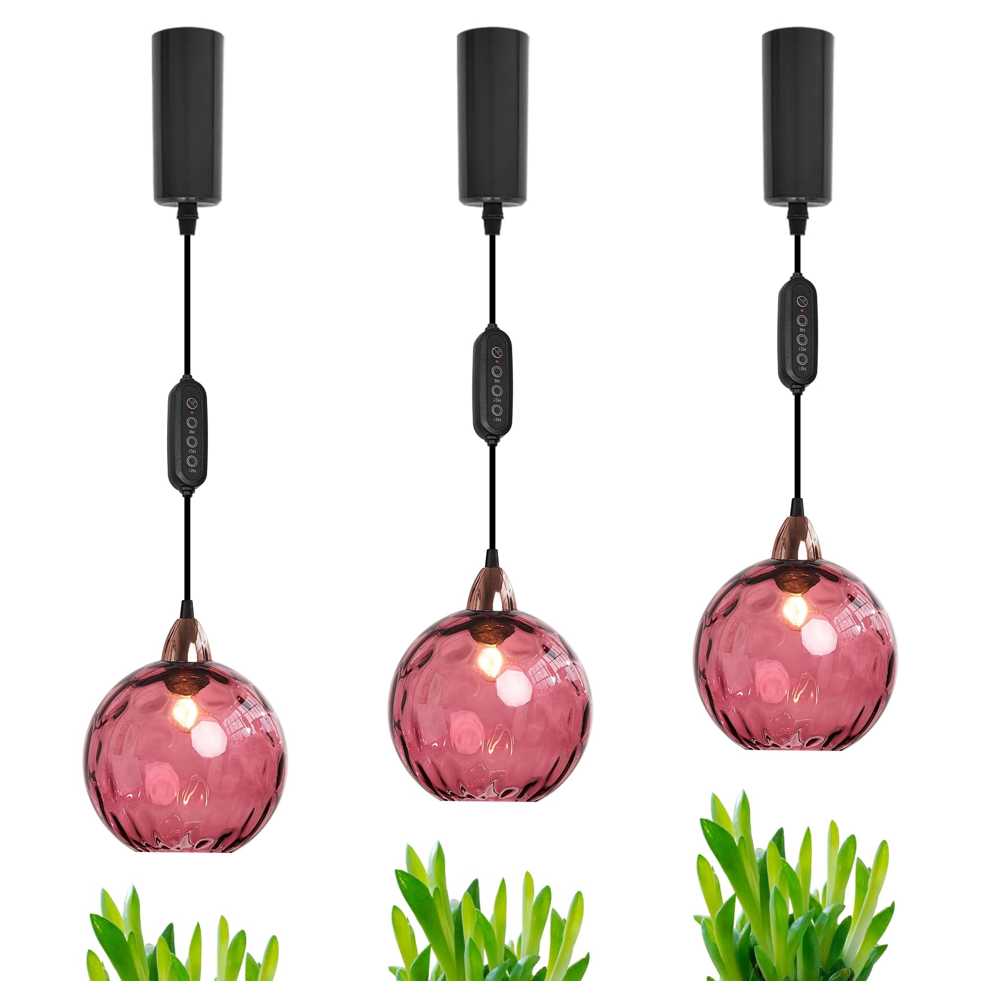 FSLiving Adjustable Height Full Spectrum 10W Plant Growing Lamp H-Type Track Pendants Timer ...