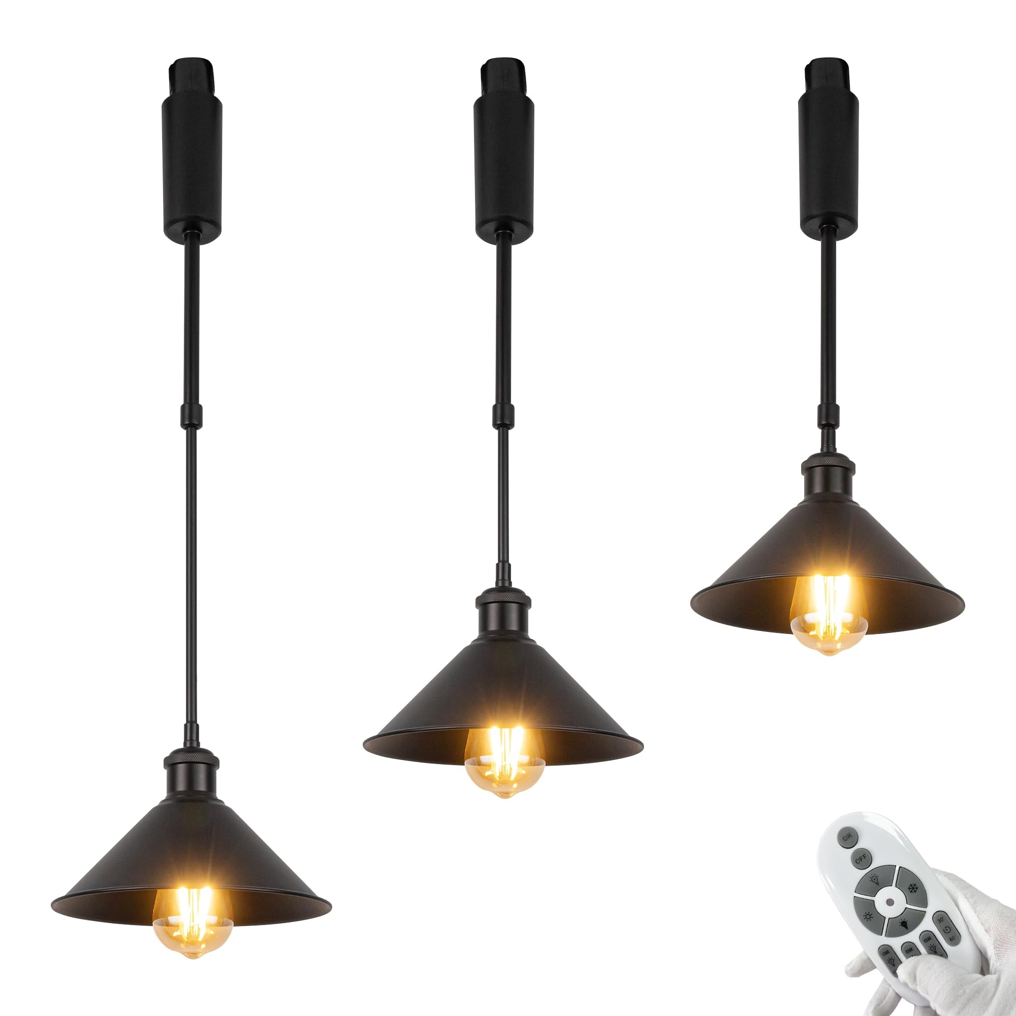 FSLiving 4W LED Track Spotlight Industrial Look Black Iron Cone Shade H ...