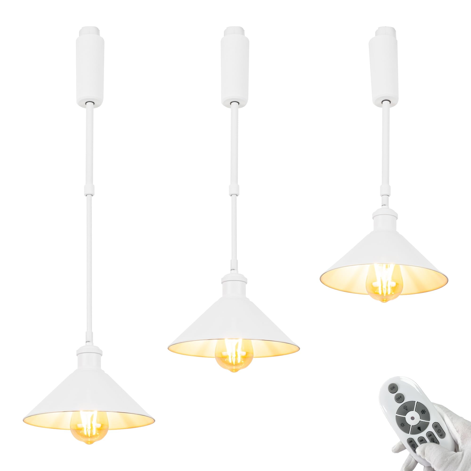 FSLiving 4W LED Track Spotlight Industrial Look White Iron Cone Shade H ...