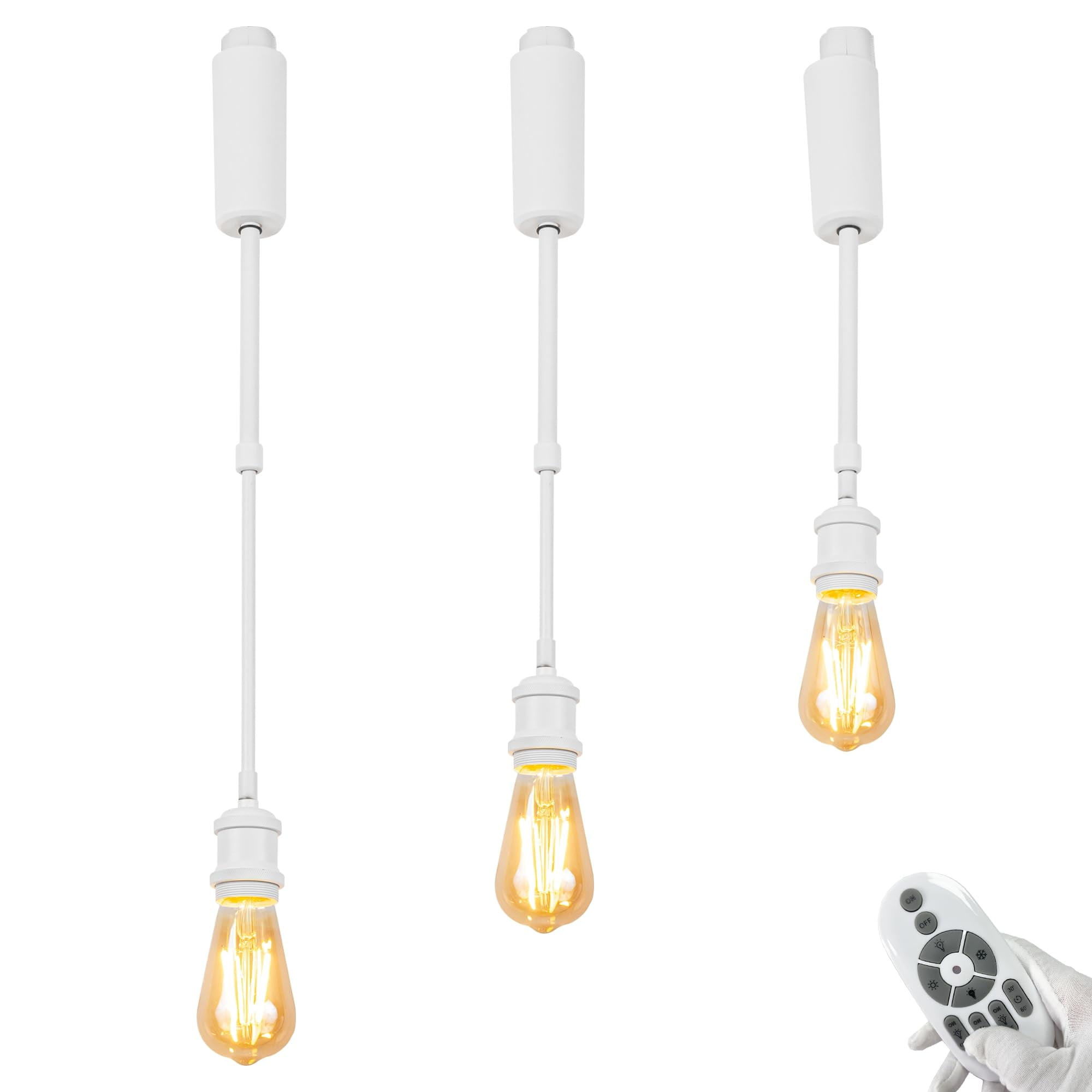 FSLiving 4W LED Track Spotlight Industrial Look White Pendant Light H ...