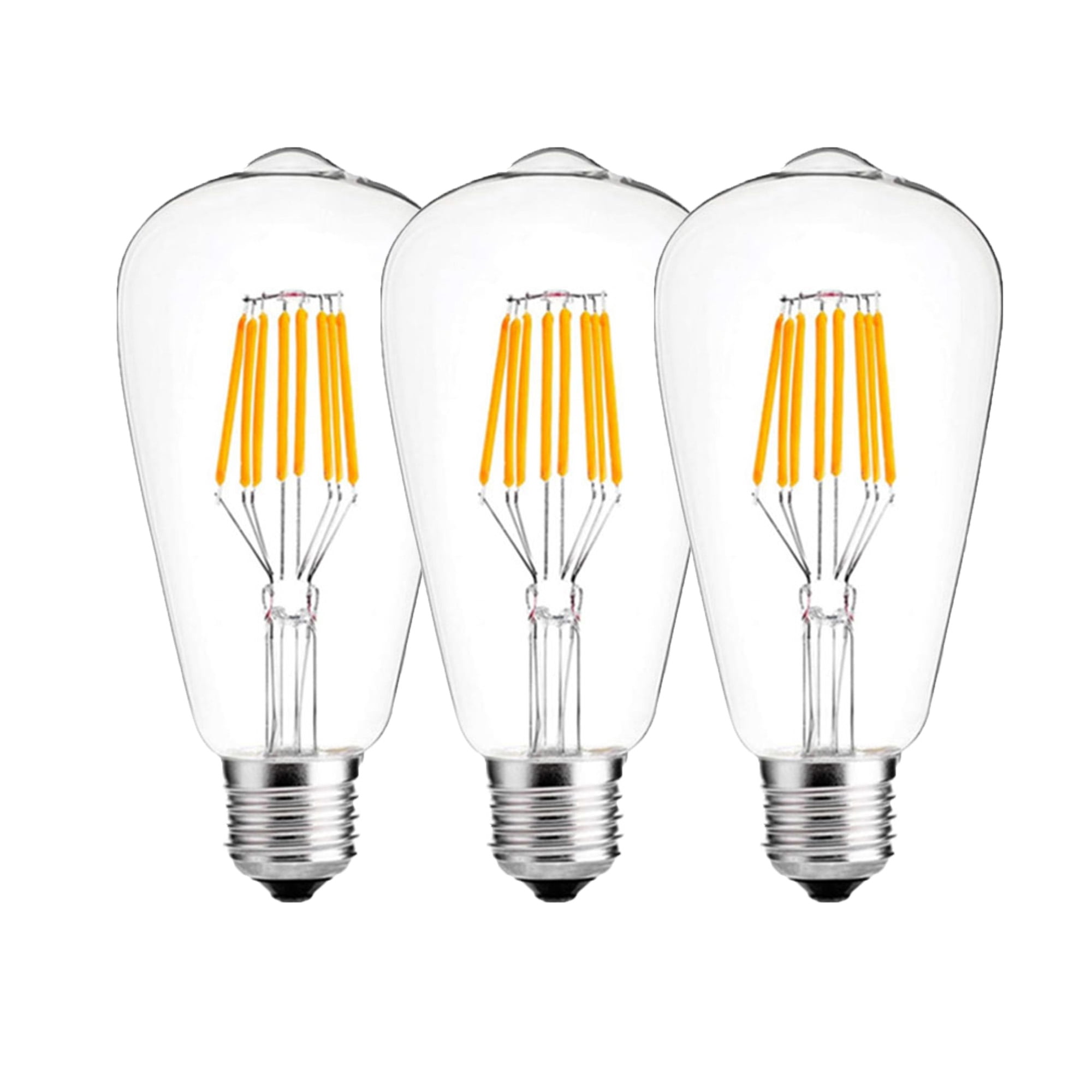 FSLiving 4W ST64 LED Edison Light Bulbs E26 Standard Base Dimmable 3.7V ...