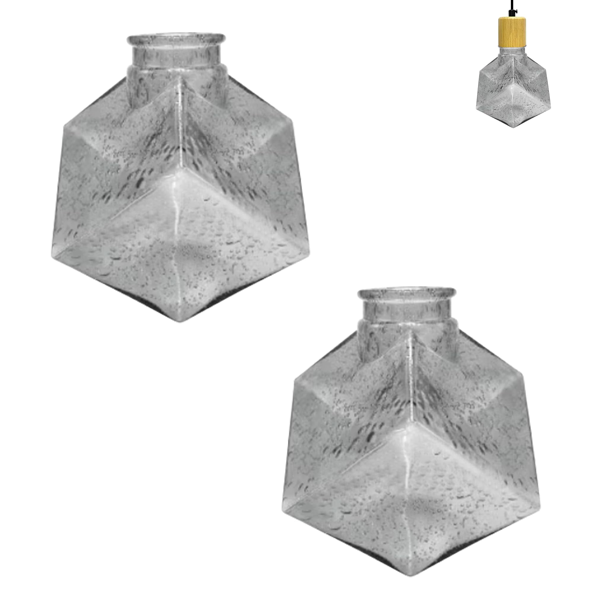 FSLiving 5.3" Smoky Gray Glass Water-drop Lamp Shade Replacement, Grey ...
