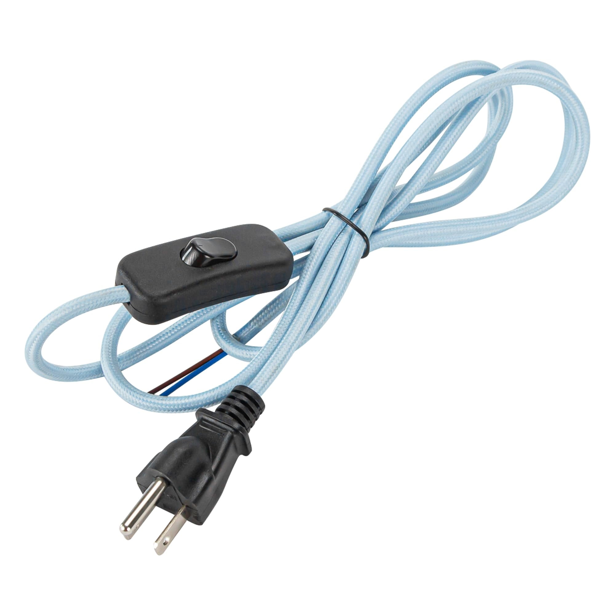 FSLiving 5.9' Braided Wire with Button Weave Rope Braided Wire 3 Prong ...