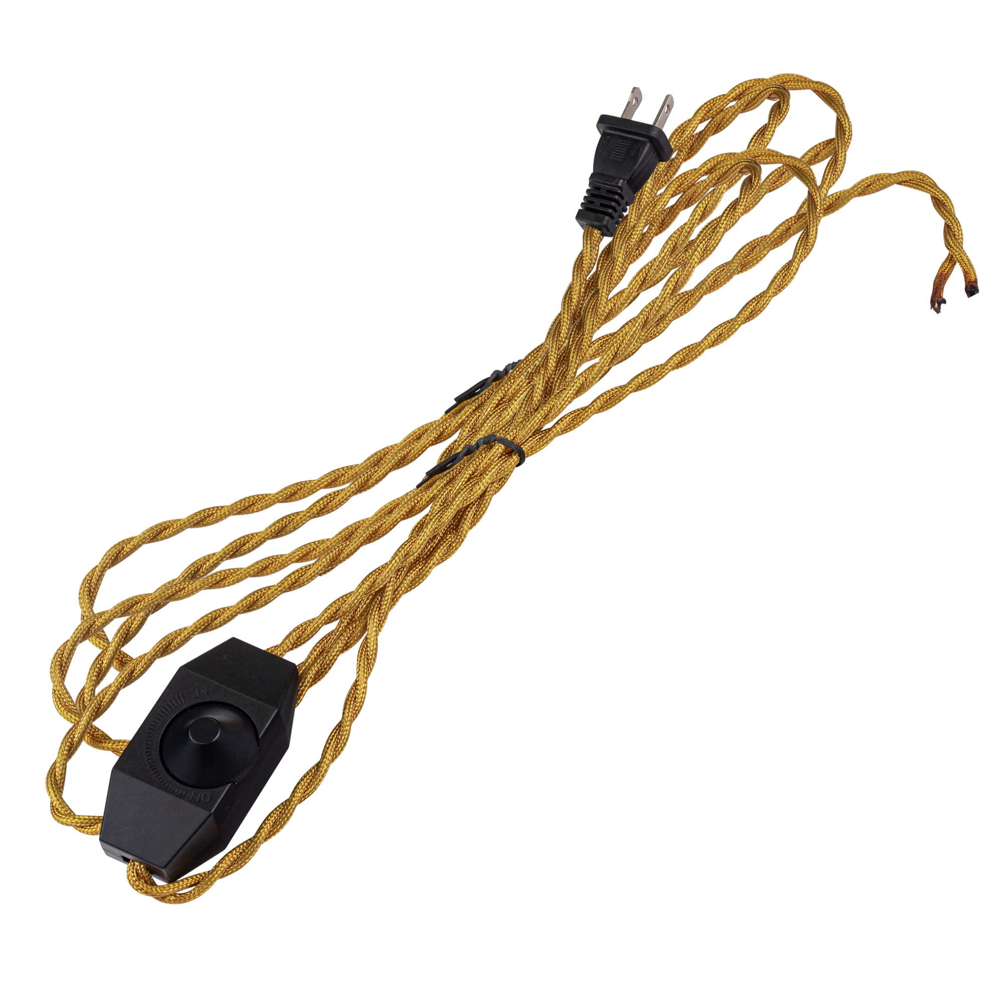 FSLiving 5.9ft Braided Wire with Dimmer Weave Rope for DIY Retro Style ...