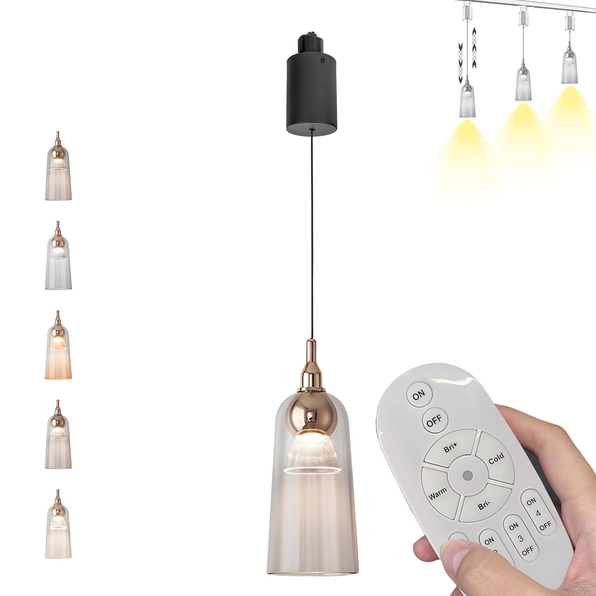 FSLiving 5W Adjustable Levitate Track Pendant Light J-Type Retractable ...