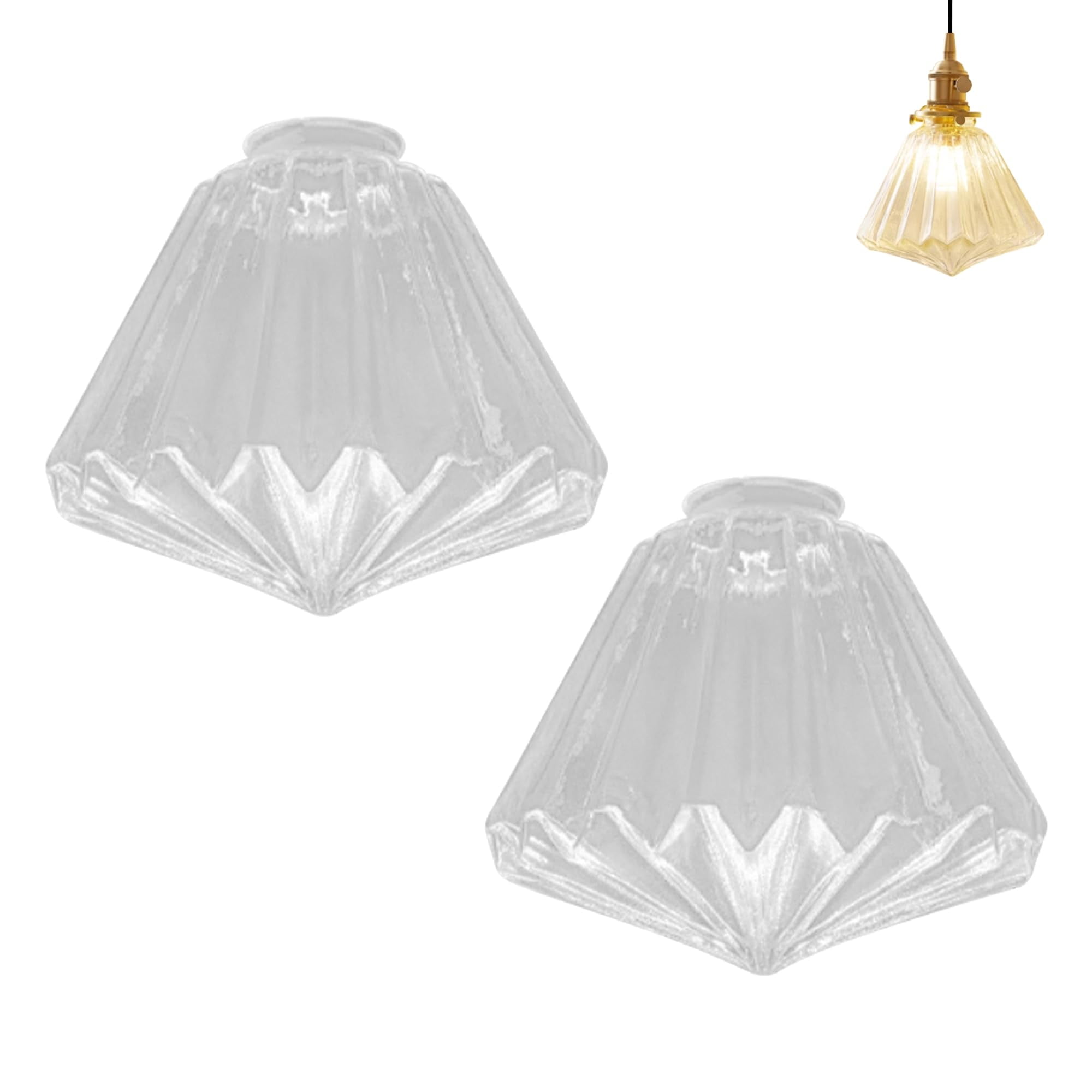 FSLiving 6.7" Transparency Glass Water-drop Lamp Shade Replacement ...