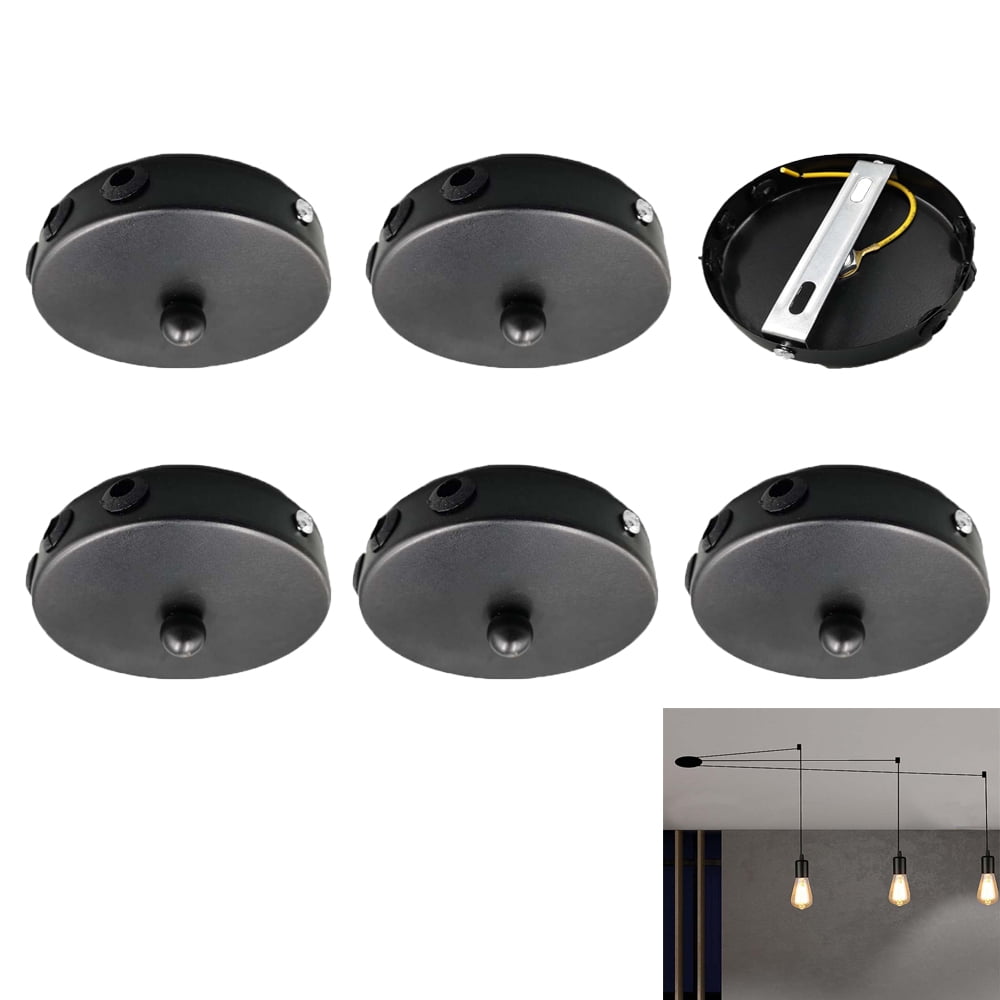 FSLiving 6Pcs Black Hanging Ceiling Light Canopy Kit with Multiple Side ...