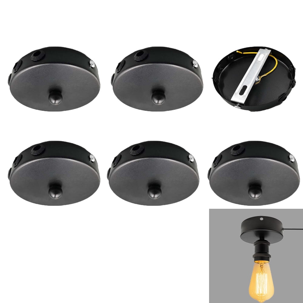 FSLiving 6Pcs Black Hanging Ceiling Light Canopy Kit with Side Outlet ...