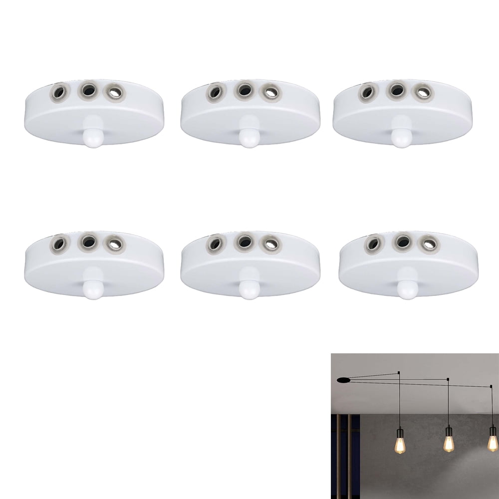 FSLiving 6Pcs White Hanging Ceiling Light Canopy Kit with Multiple Side ...