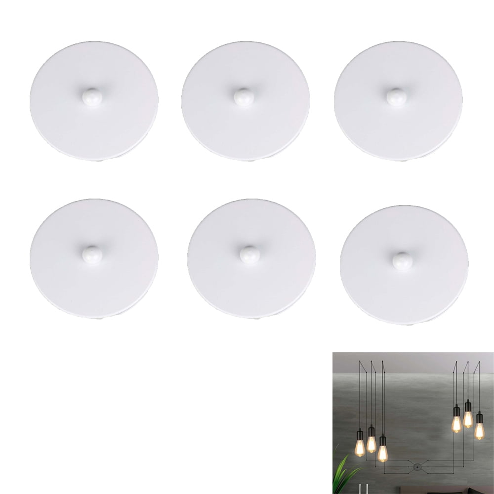 FSLiving 6Pcs White Hanging Ceiling Light Canopy Kit with Multiple Side ...