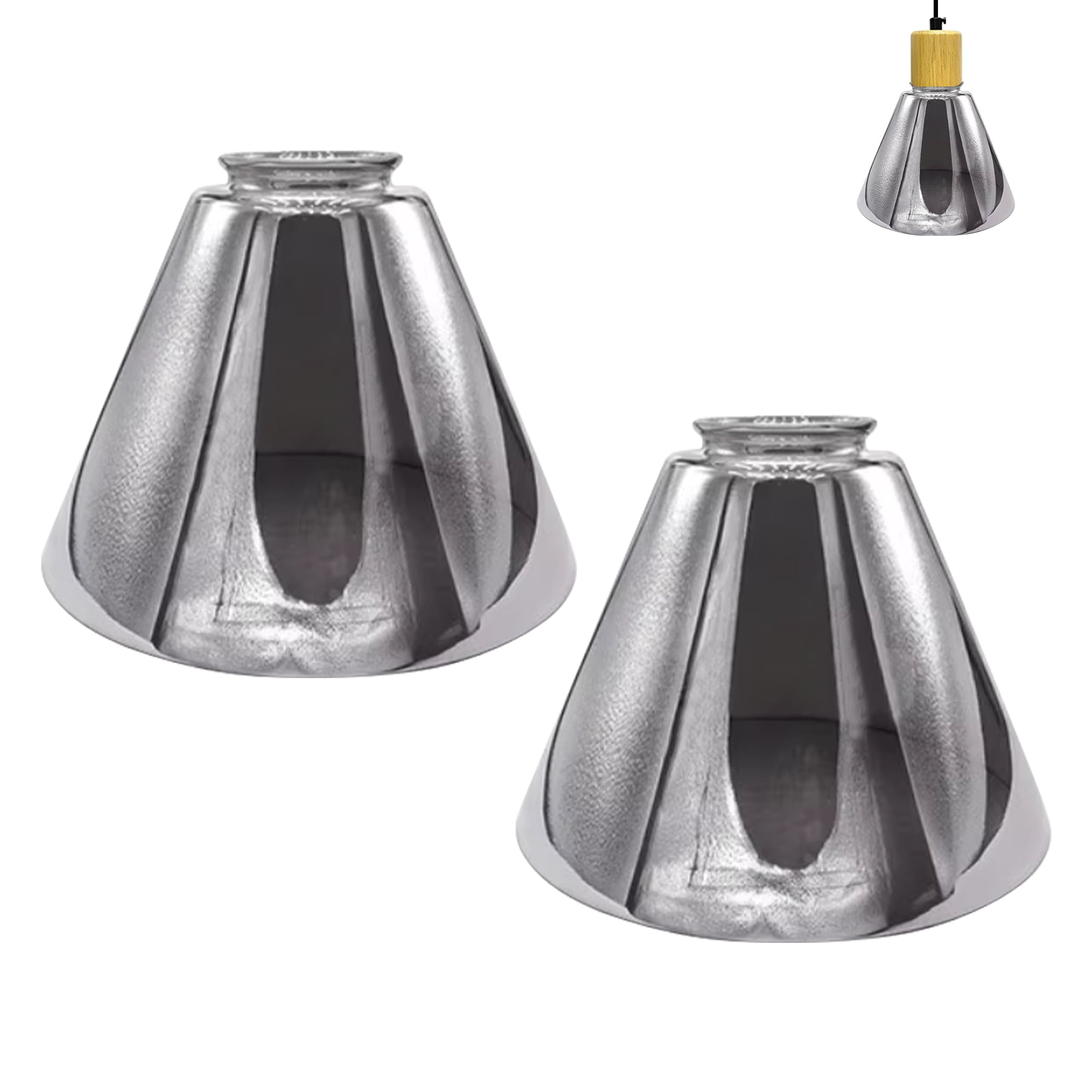 FSLiving 7.1" Smoky Gray Glass Water-drop Lamp Shade Replacement, Grey ...