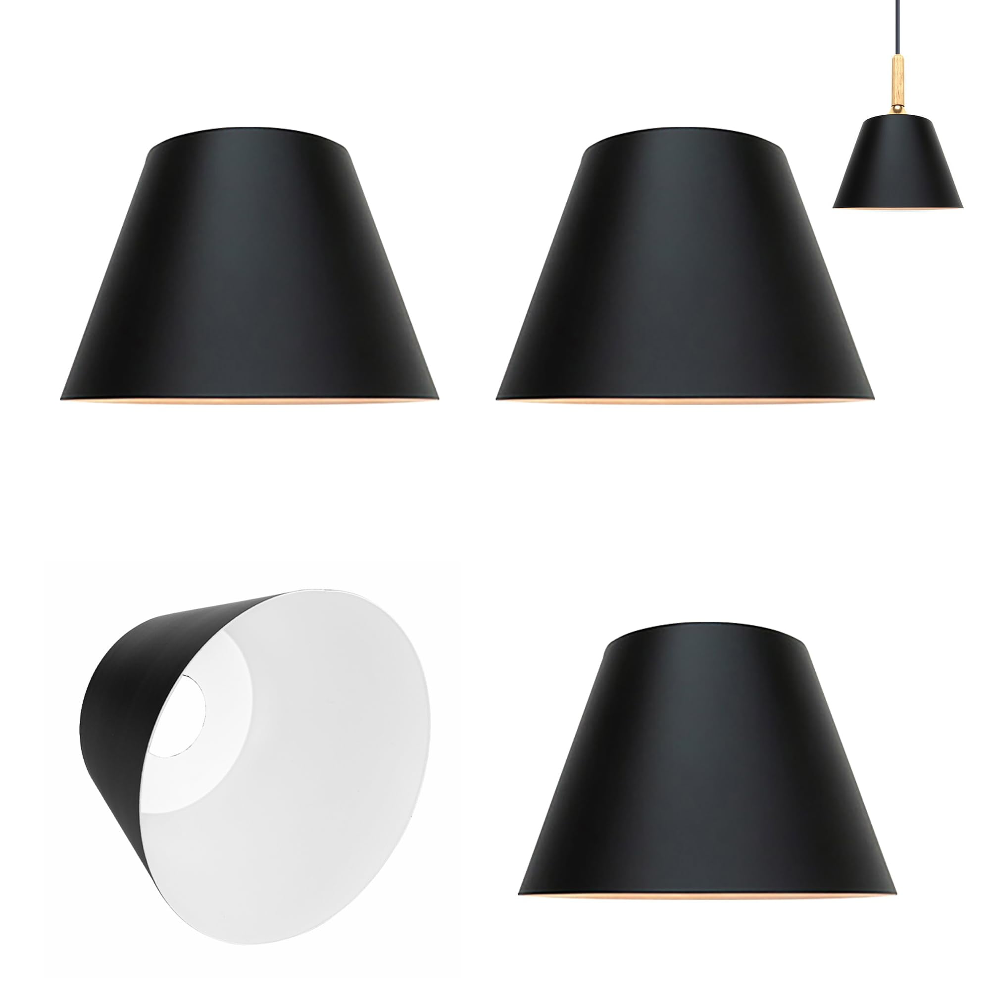 FSLiving 7.5" Industrial Vintage Metal Bulb Guard Iron Black+White ...