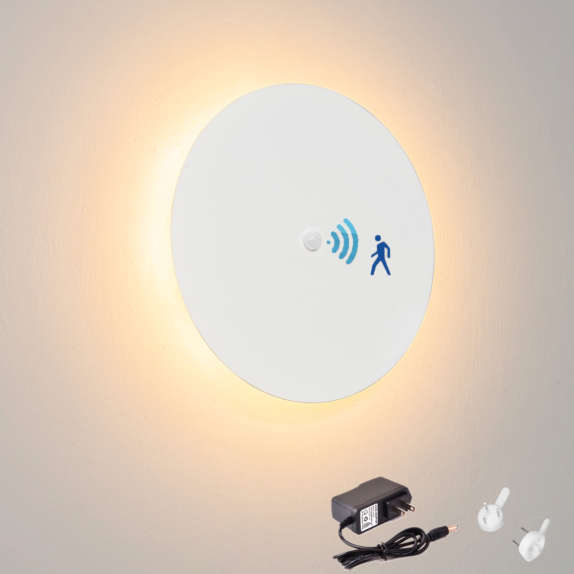 FSLiving 7.87" Circular LED Wall Lamp Rechargeable Battery Operated ...