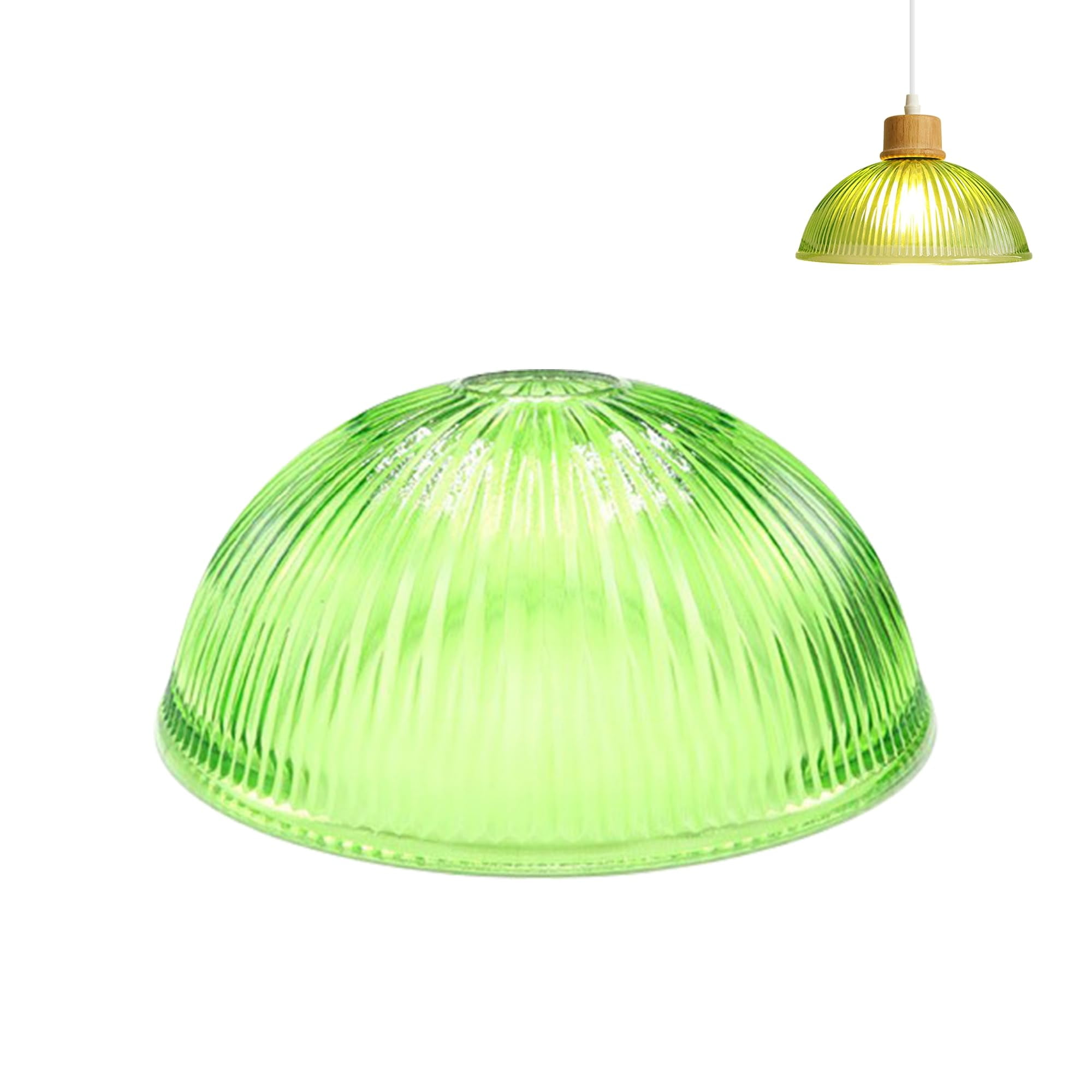 FSLiving 7.9" Retro Green Glass Stripe Lamp Shade Replacement, Mini ...