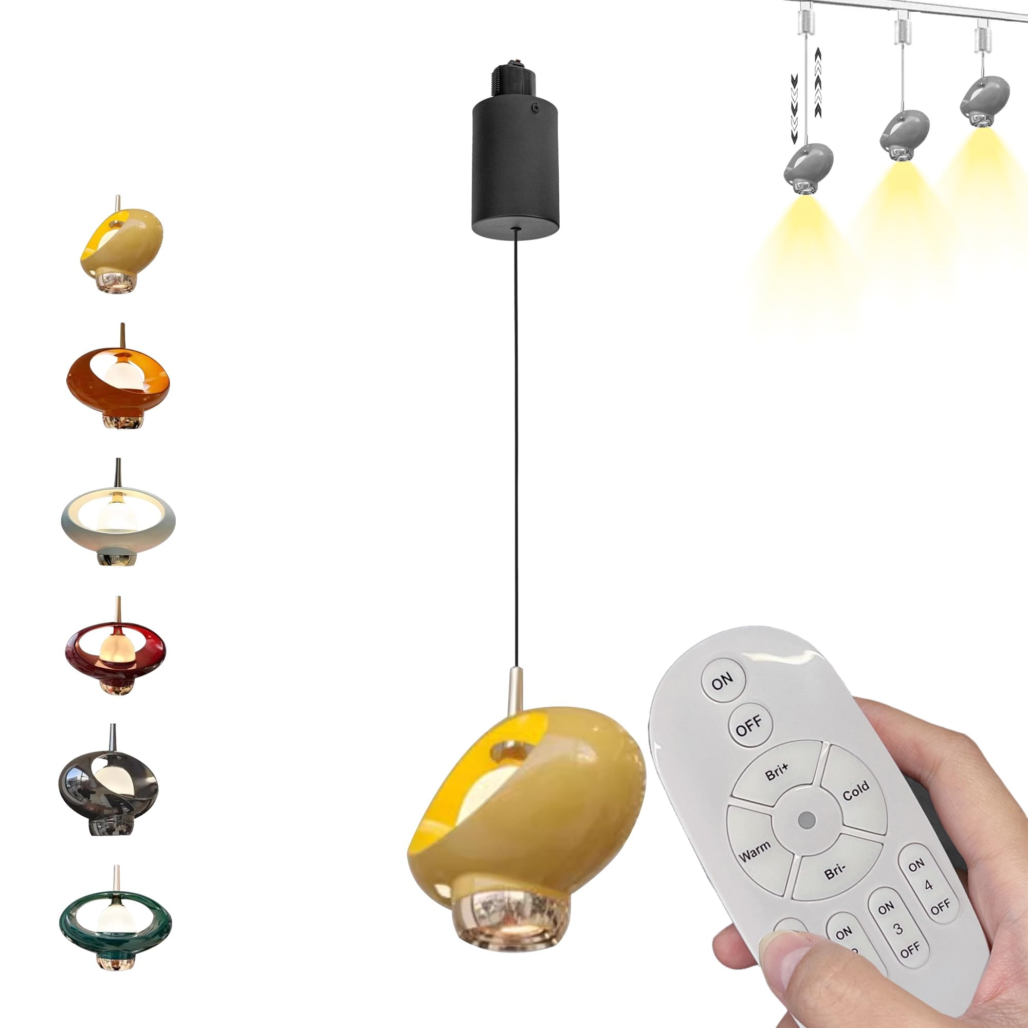 FSLiving 7W Adjustable Height Track Pendant Light H-Type Retractable ...