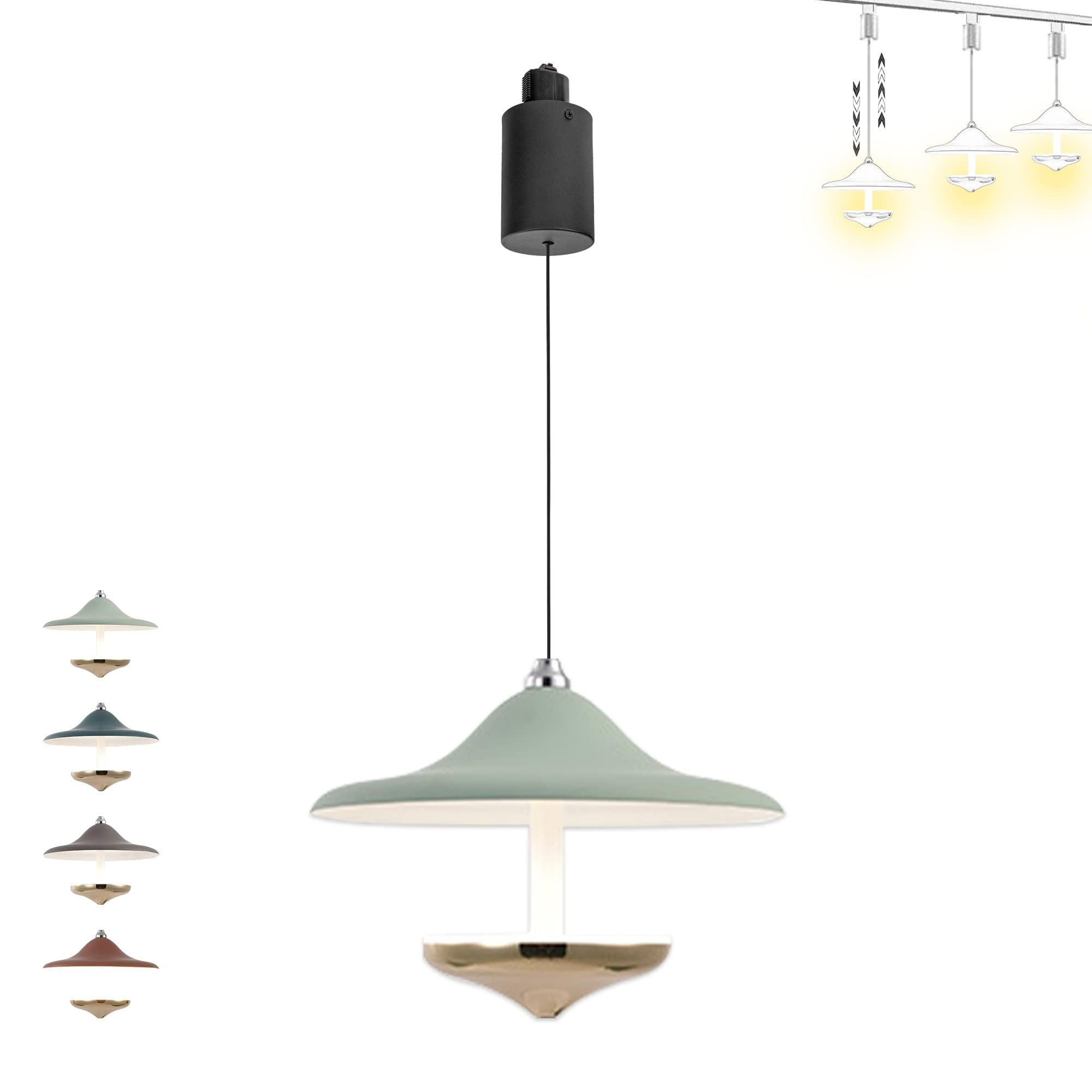 FSLiving 7W Adjustable Levitate Track Pendant Light J-Type Retractable ...