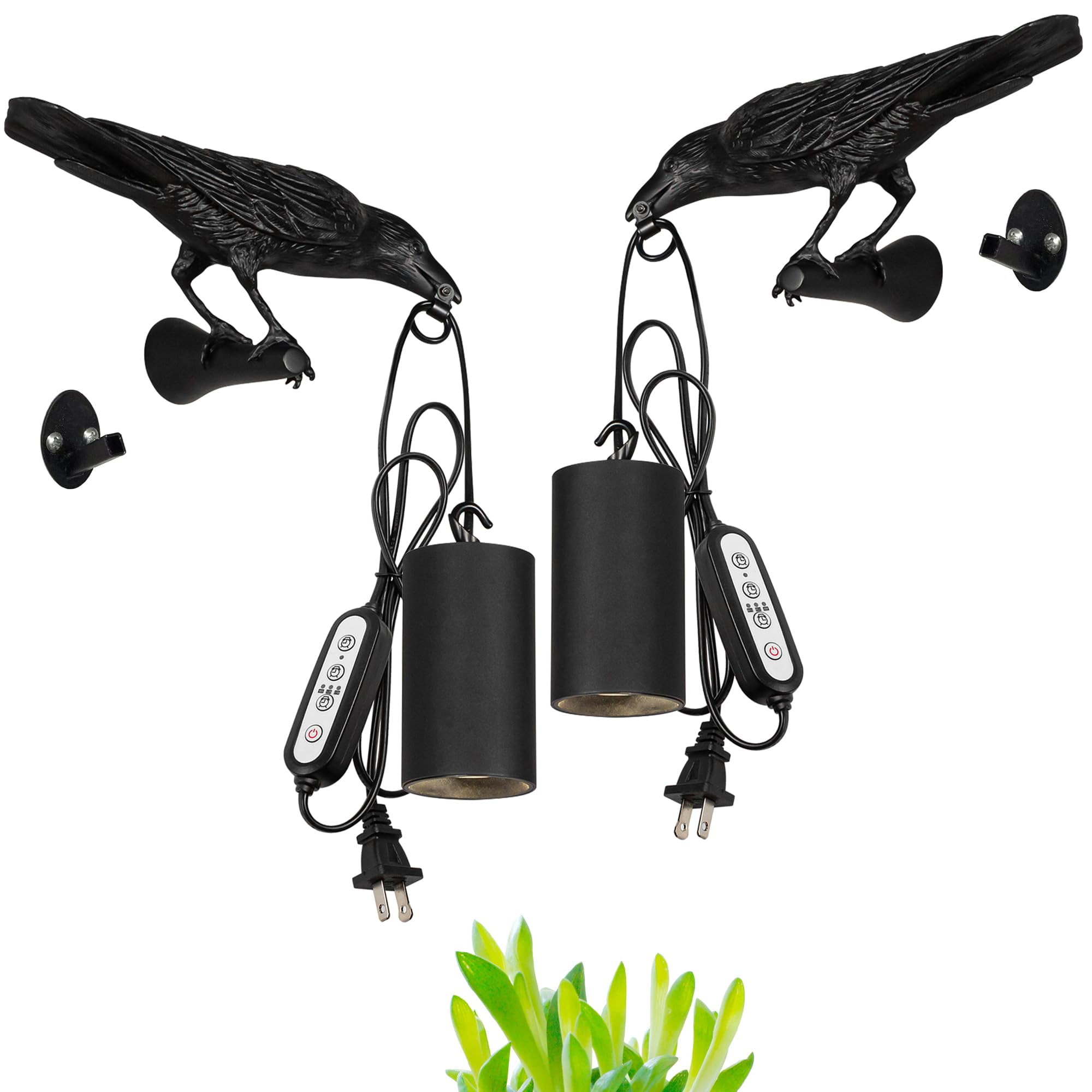 FSLiving 7W LED Crow Unique Gothic Raven Birds Look Hanging Full ...