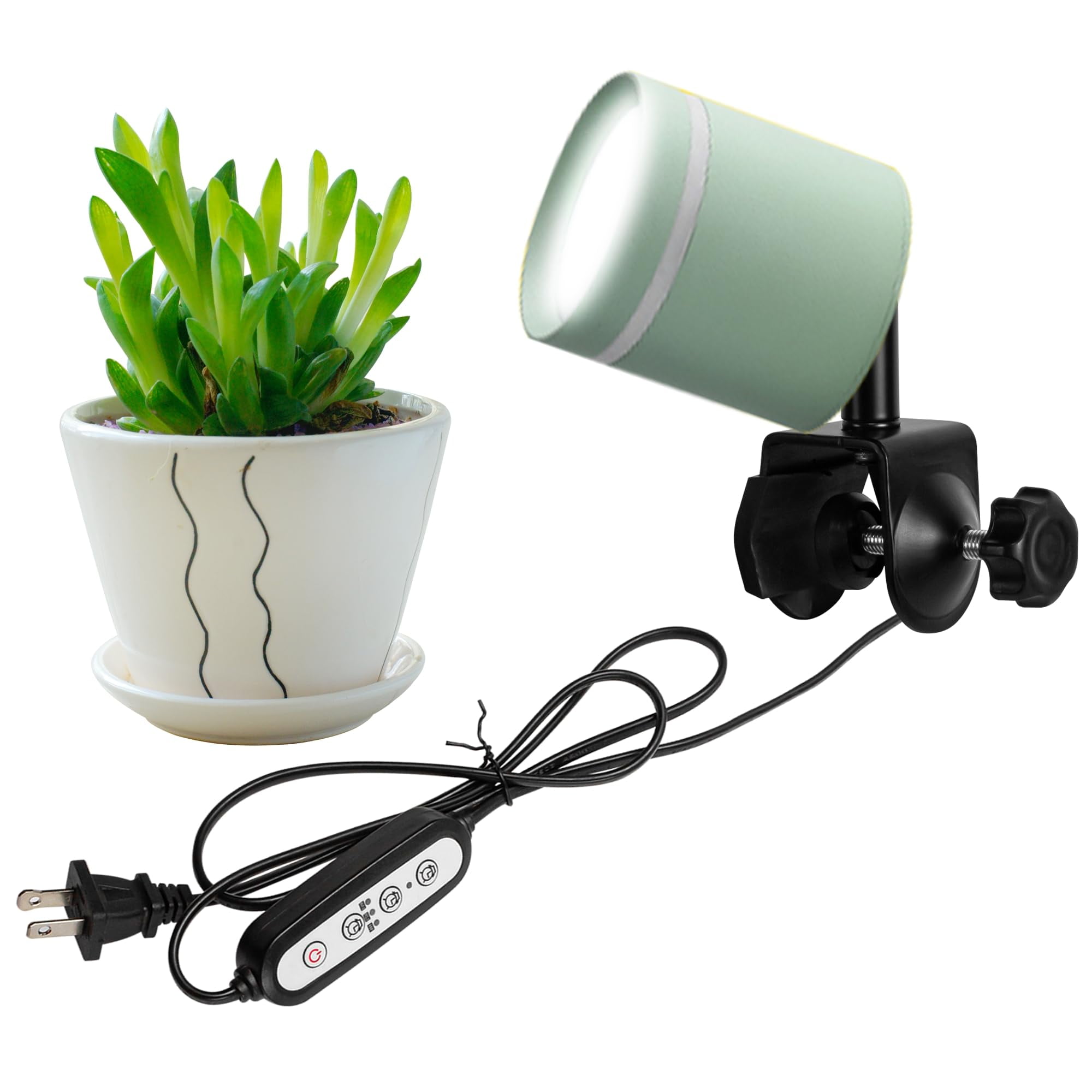 FSLiving 7W LED Linear Look Green Super Clamp Lamp Full Spectrum Plug ...