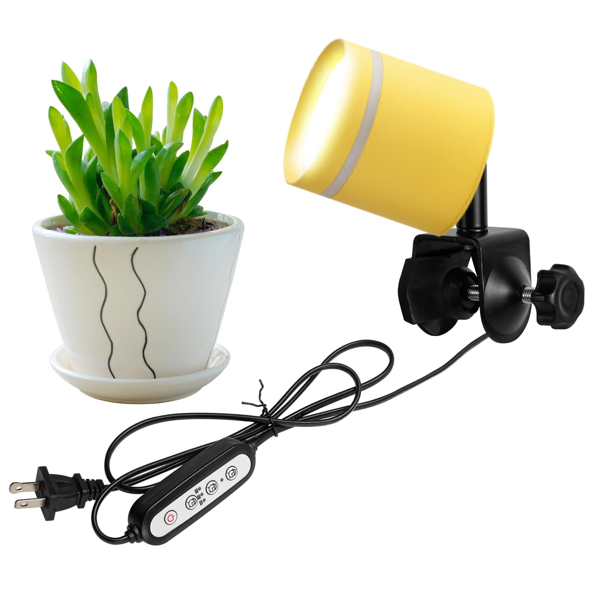 FSLiving 7W LED Linear Look Yellow Super Clamp Lamp Full Spectrum Plug ...