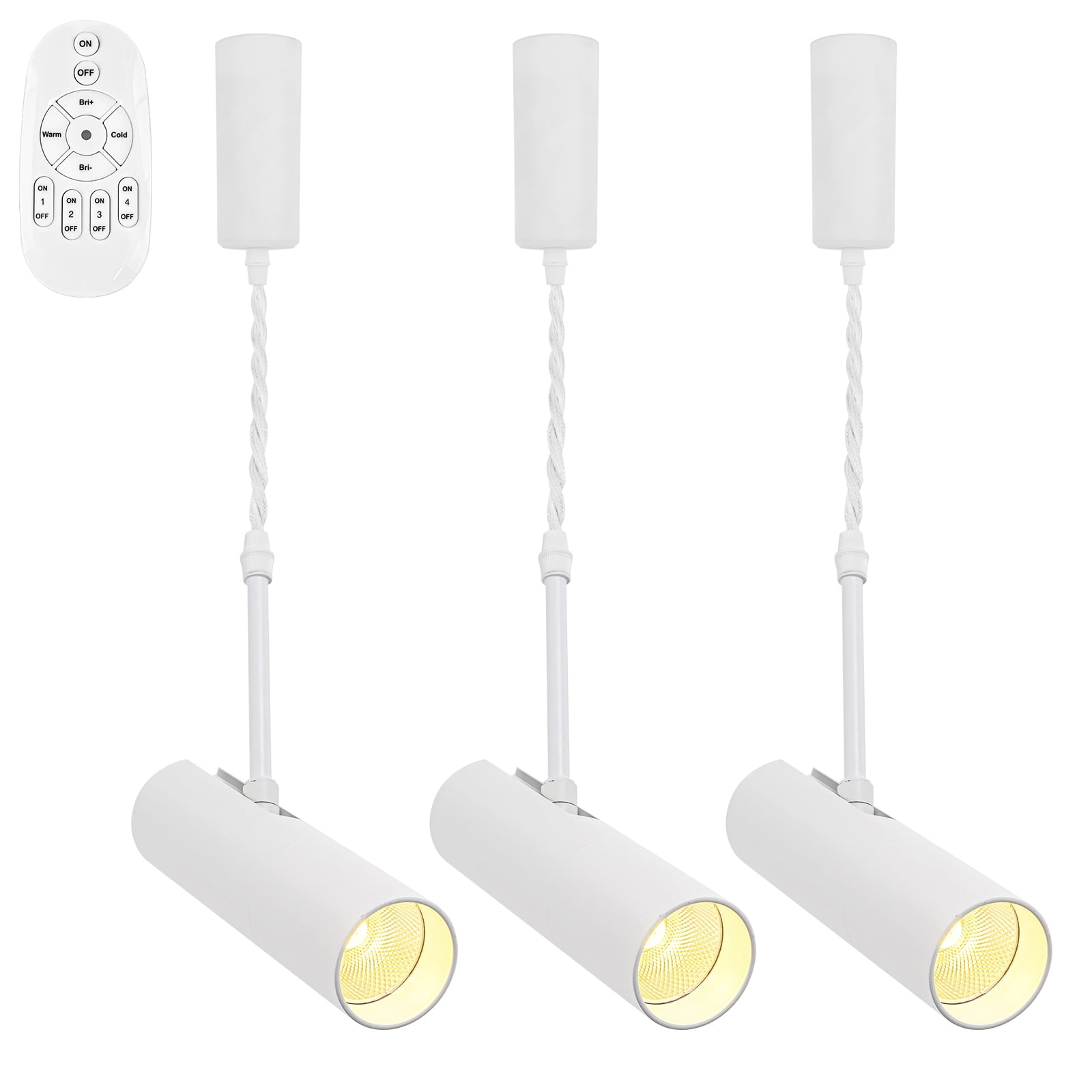FSLiving 7W LED Spot Light J-Type Track Lighting with Remote Control ...