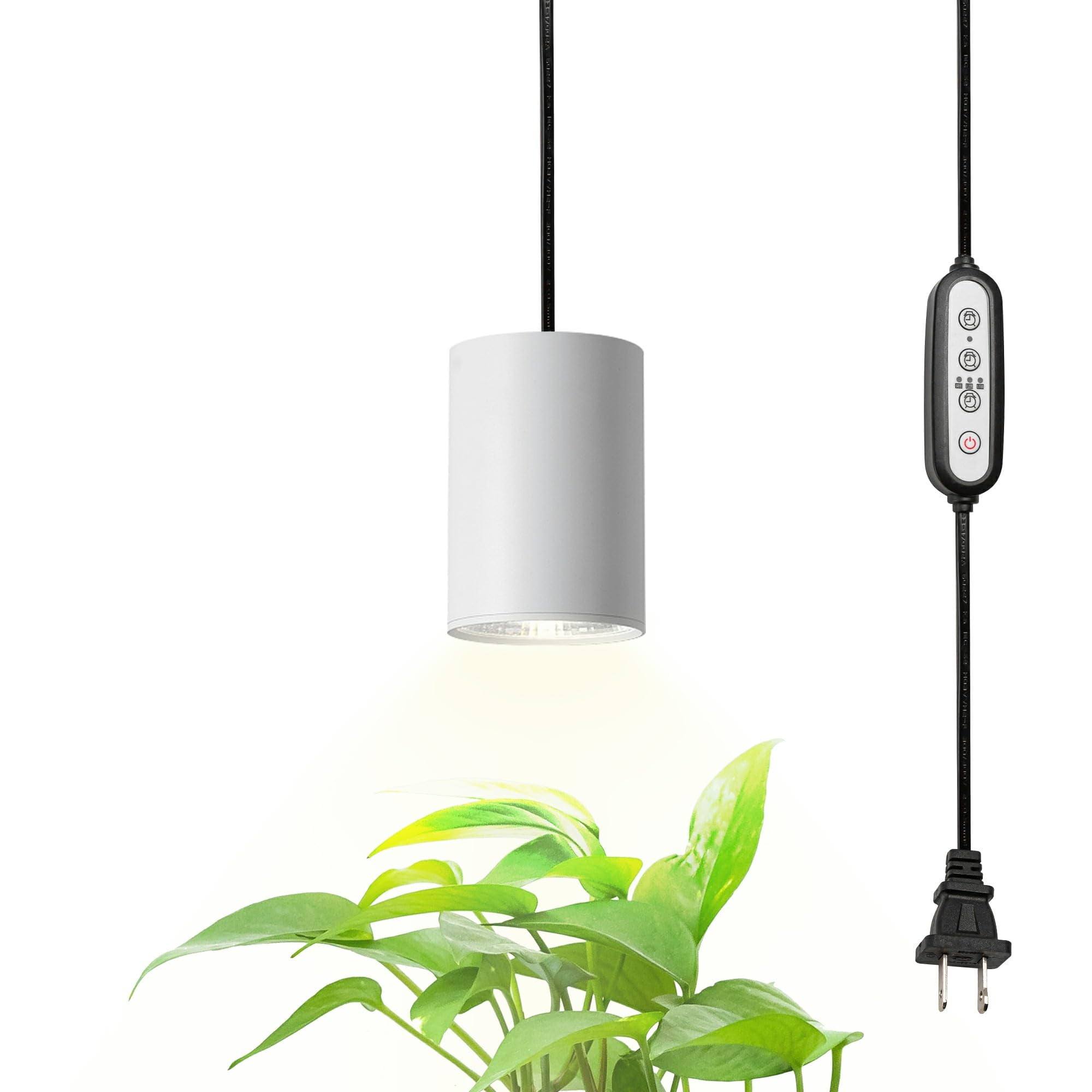 FSLiving 7W LED Swag Hanging Full Spectrum Plug-in Pendant Light ...