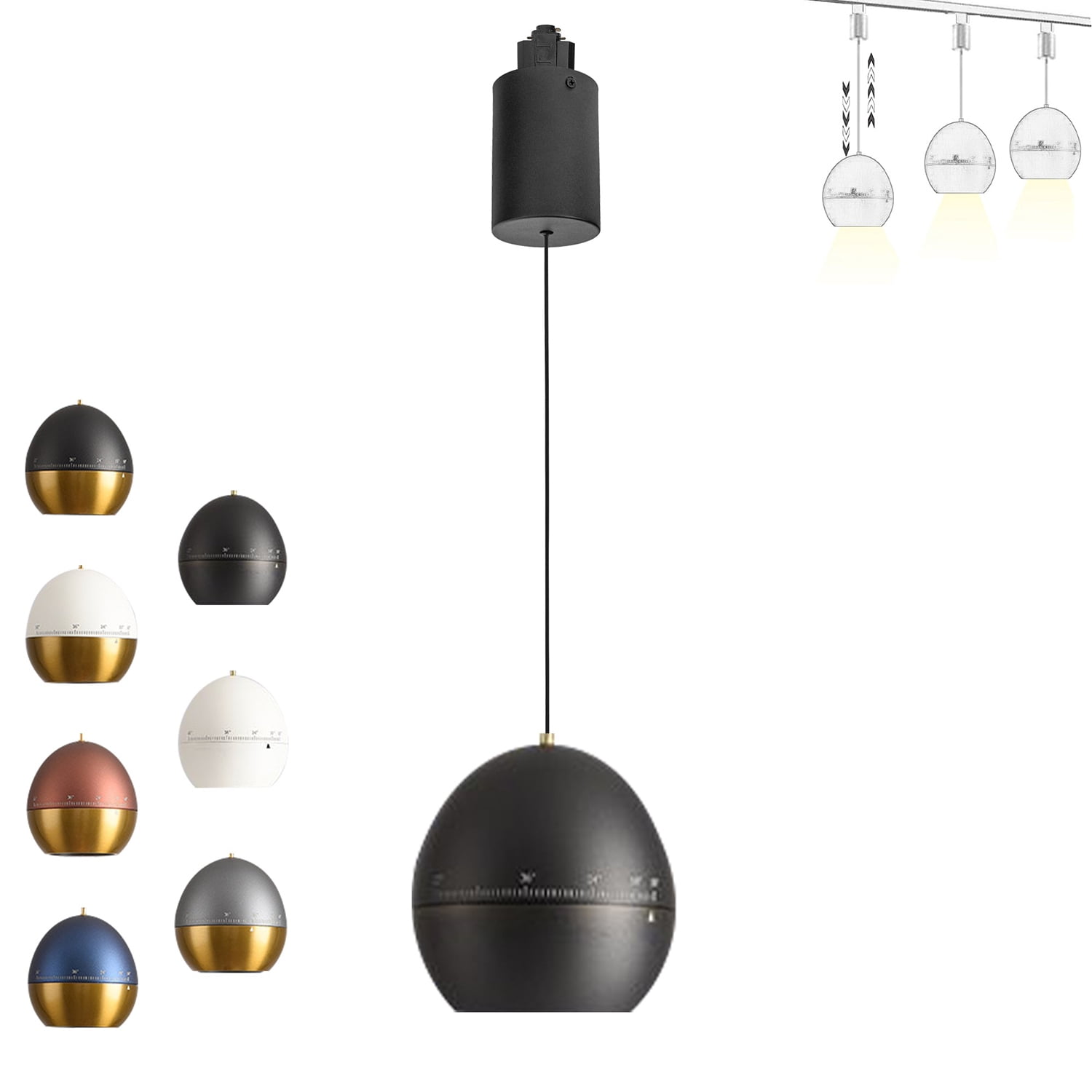 FSLiving 7W Zoomable Track Pendant Light H-Type Retractable Lift ...