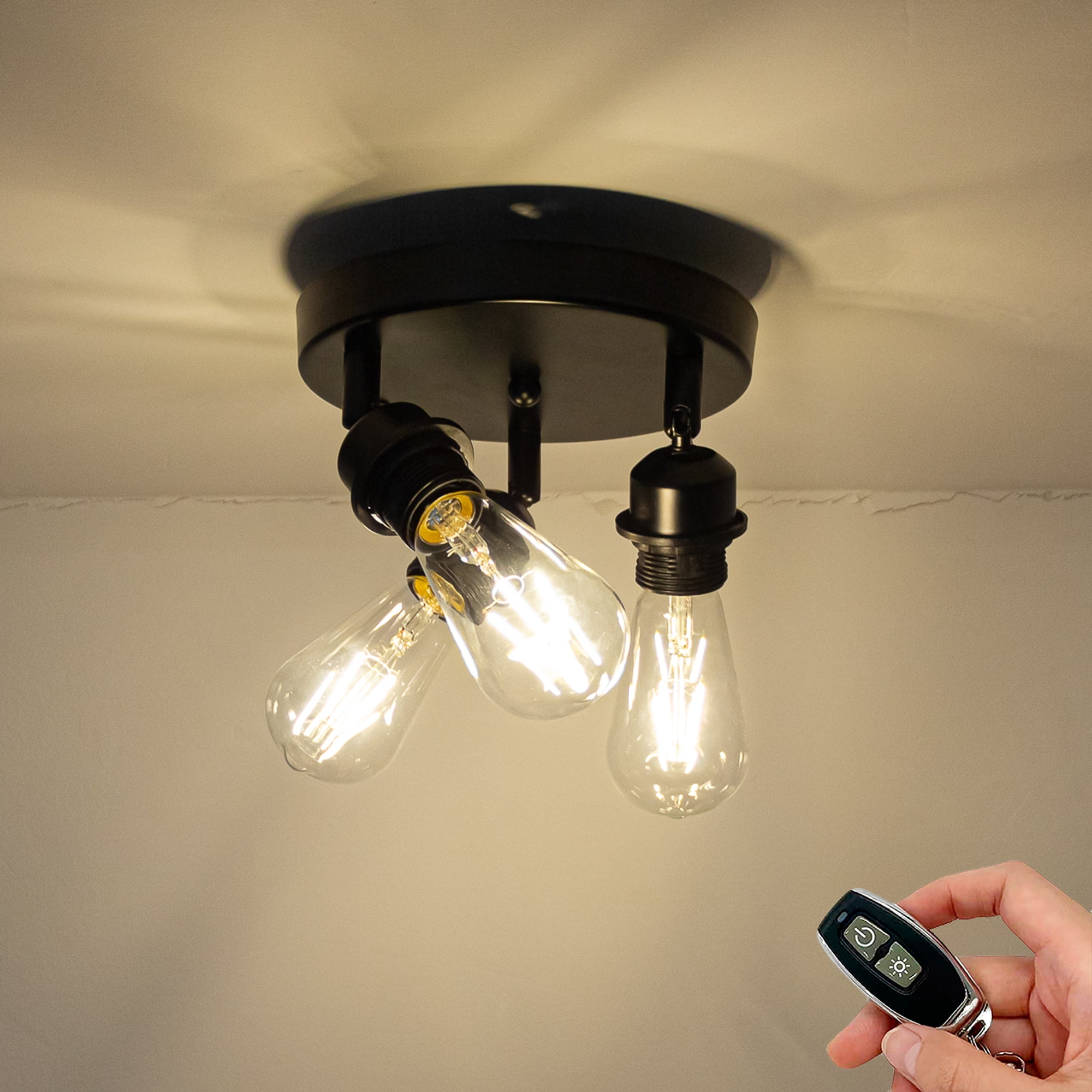 FSLiving 8.1in 3-Light Modern Cordless Rechargeable Battery Operated ...