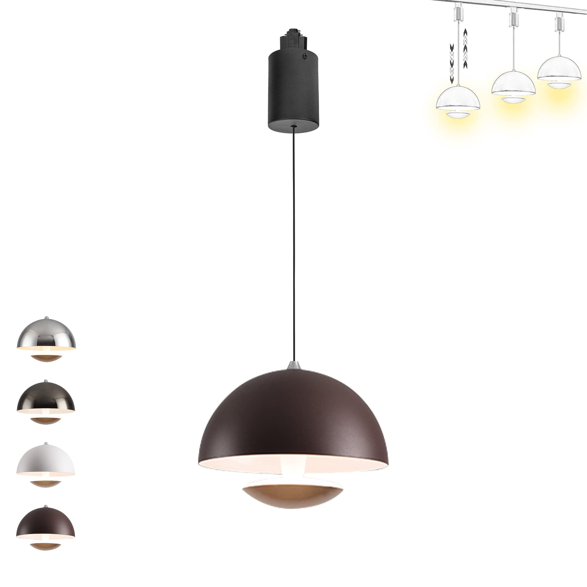 FSLiving 8W Adjustable Levitate Track Pendant Light J-Type Retractable ...