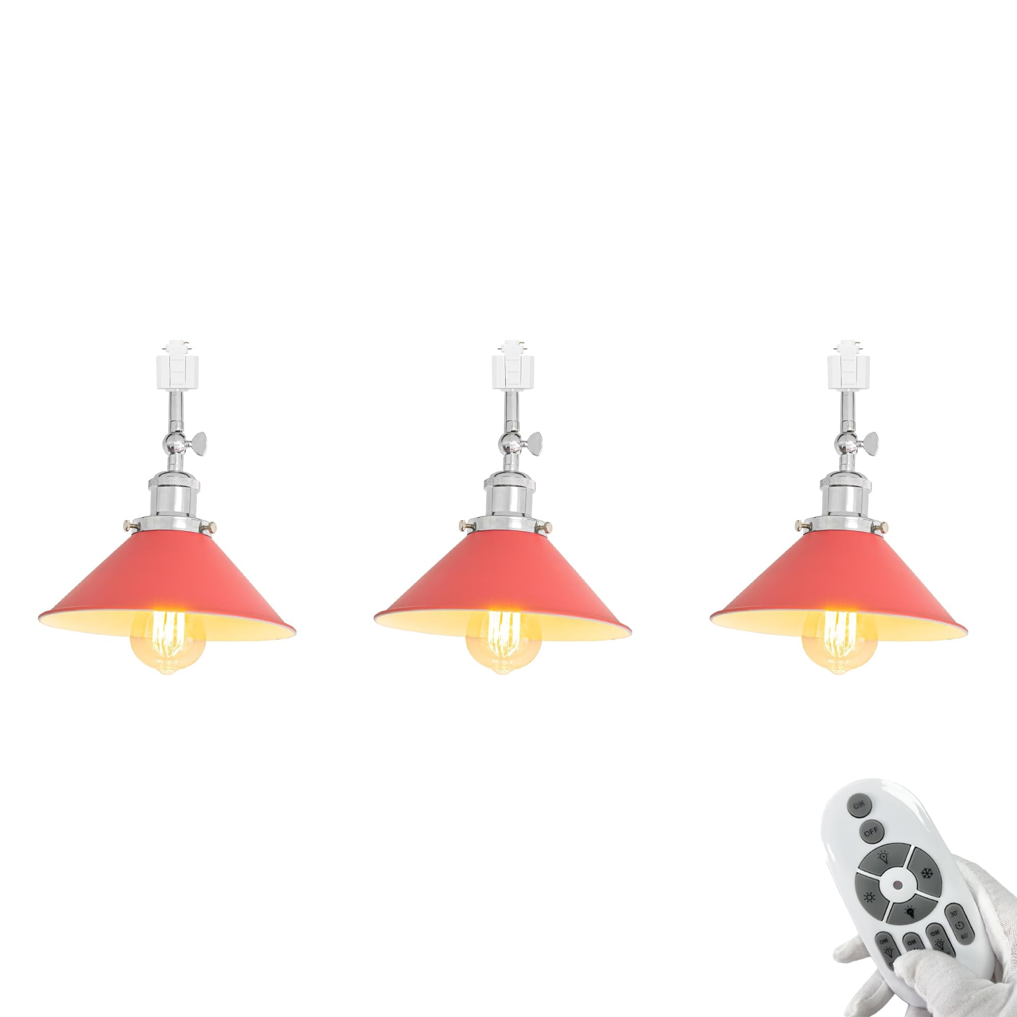 FSLiving Adjustable Angle H-Type Track Pendangt Light with E26 Silver ...