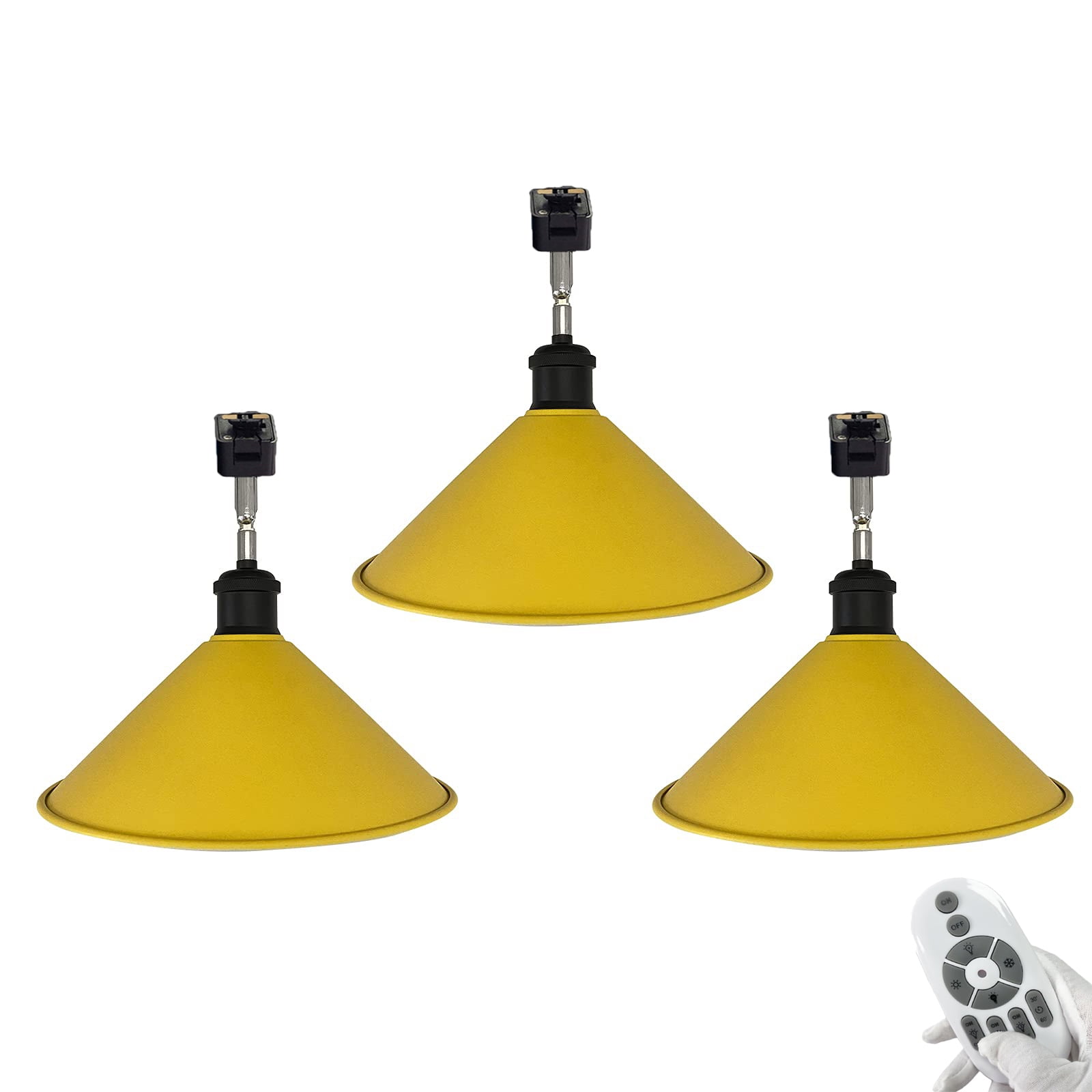 FSLiving Adjustable Angle J-Type Track Pendangt Light,E26 Matte Black ...