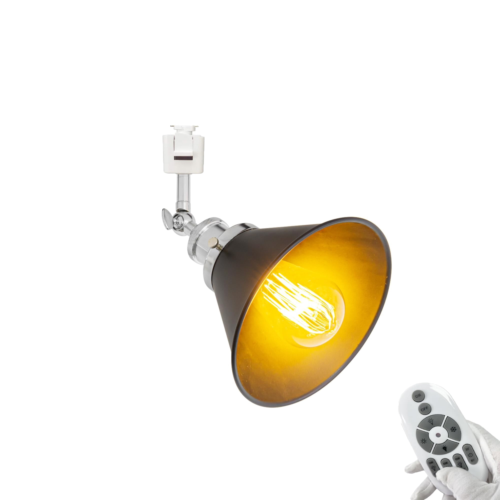 FSLiving Adjustable Angle J-Type Track Pendangt Light with E26 Silver ...