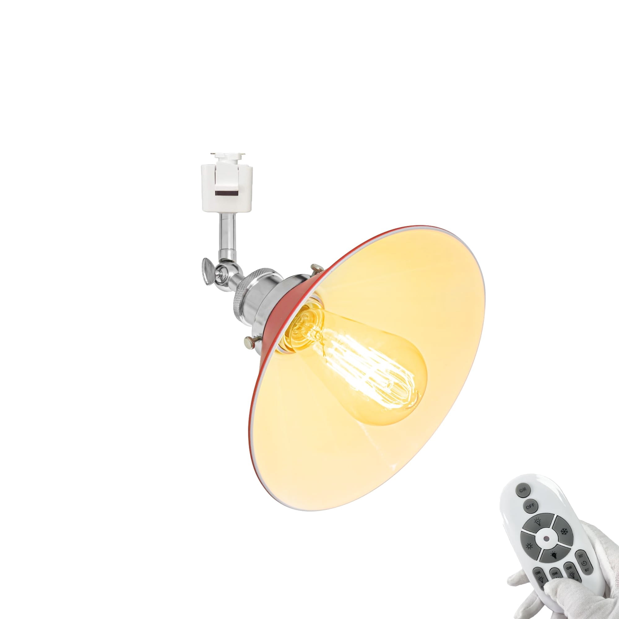 FSLiving Adjustable Angle J-Type Track Pendangt Light with E26 Silver ...