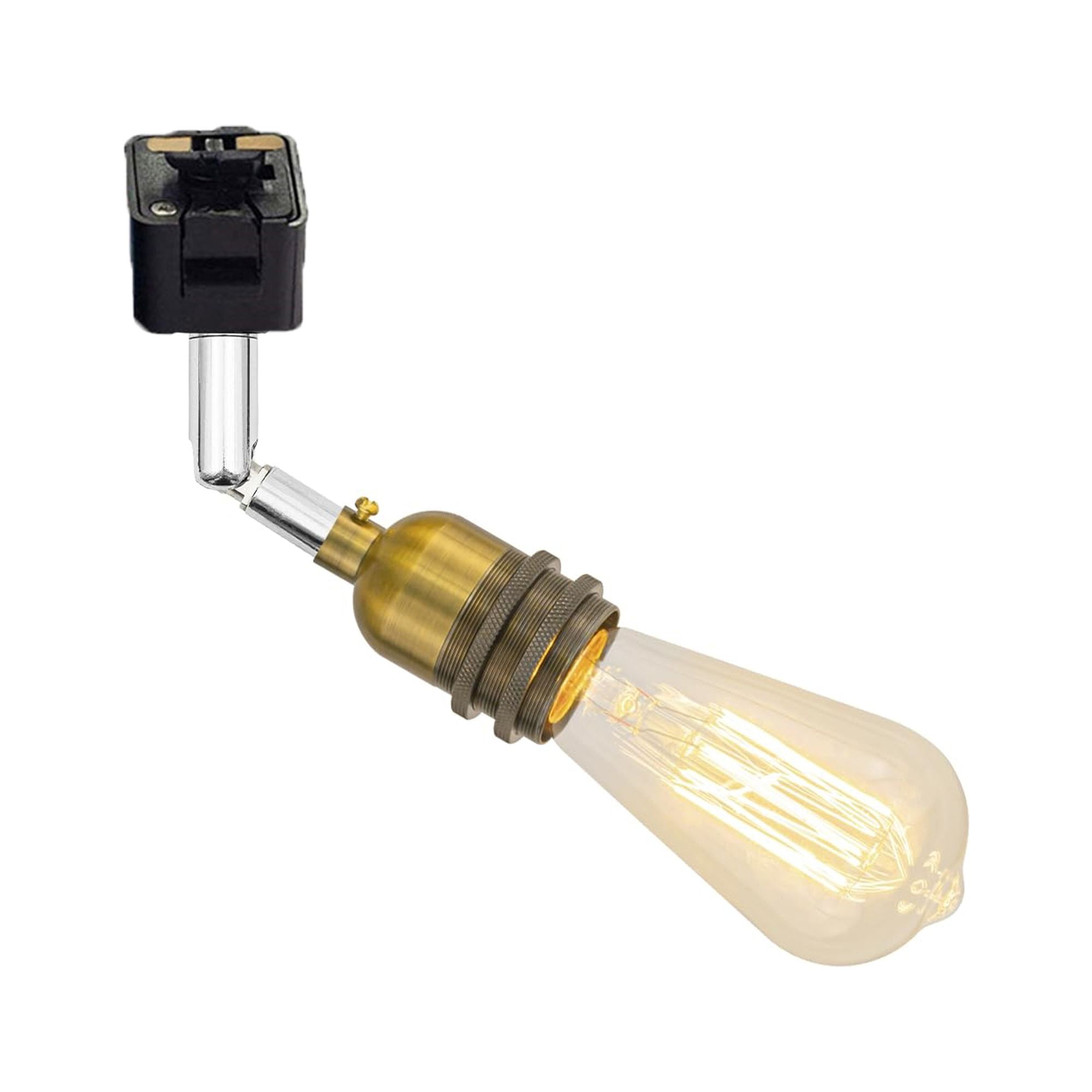 FSLiving Adjustable Angle J-Type Track Pendant Light E26 Base Copper ...