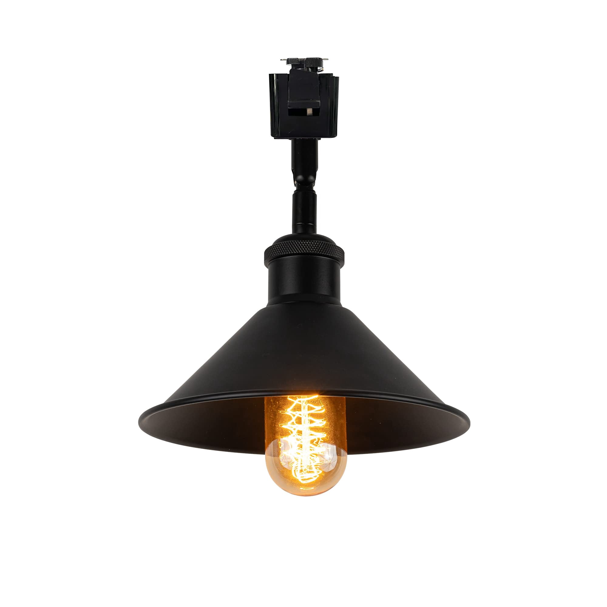FSLiving Adjustable Angle J-Type Track Pendant Light E26 Matt Black ...