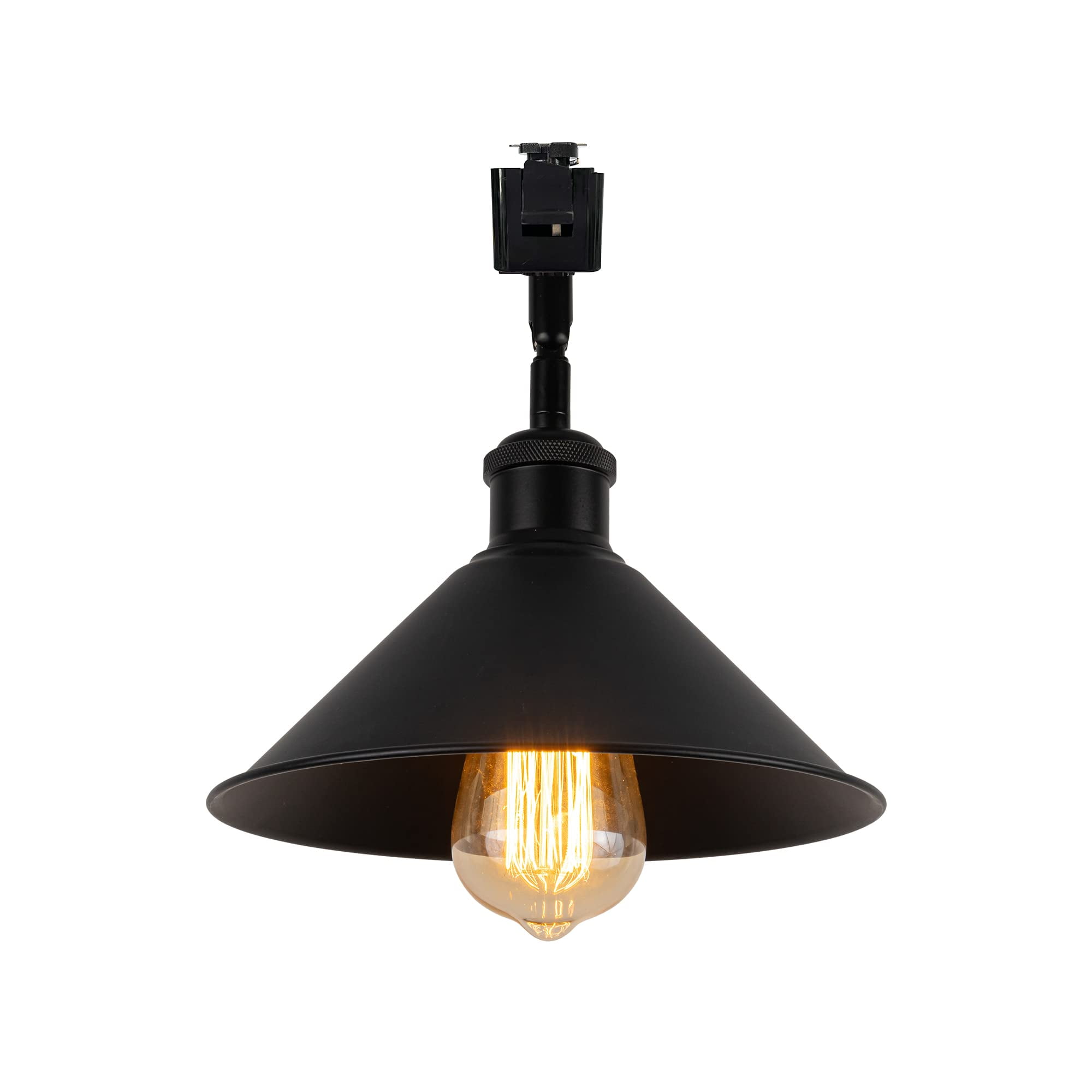 FSLiving Adjustable Angle J-Type Track Pendant Light E26 Matt Black ...