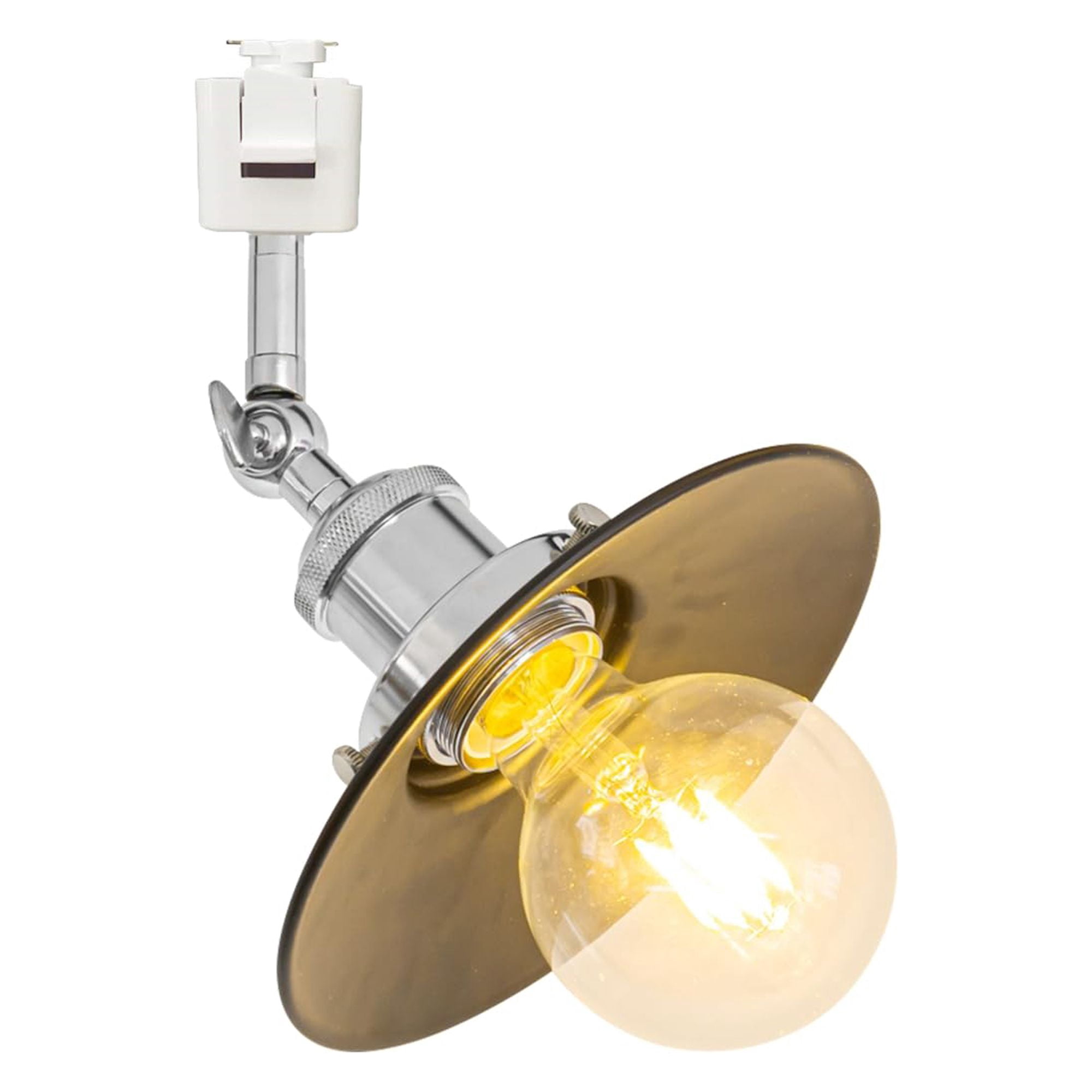 FSLiving Adjustable Angle J-Type Track Pendant Light with E26 Silver ...