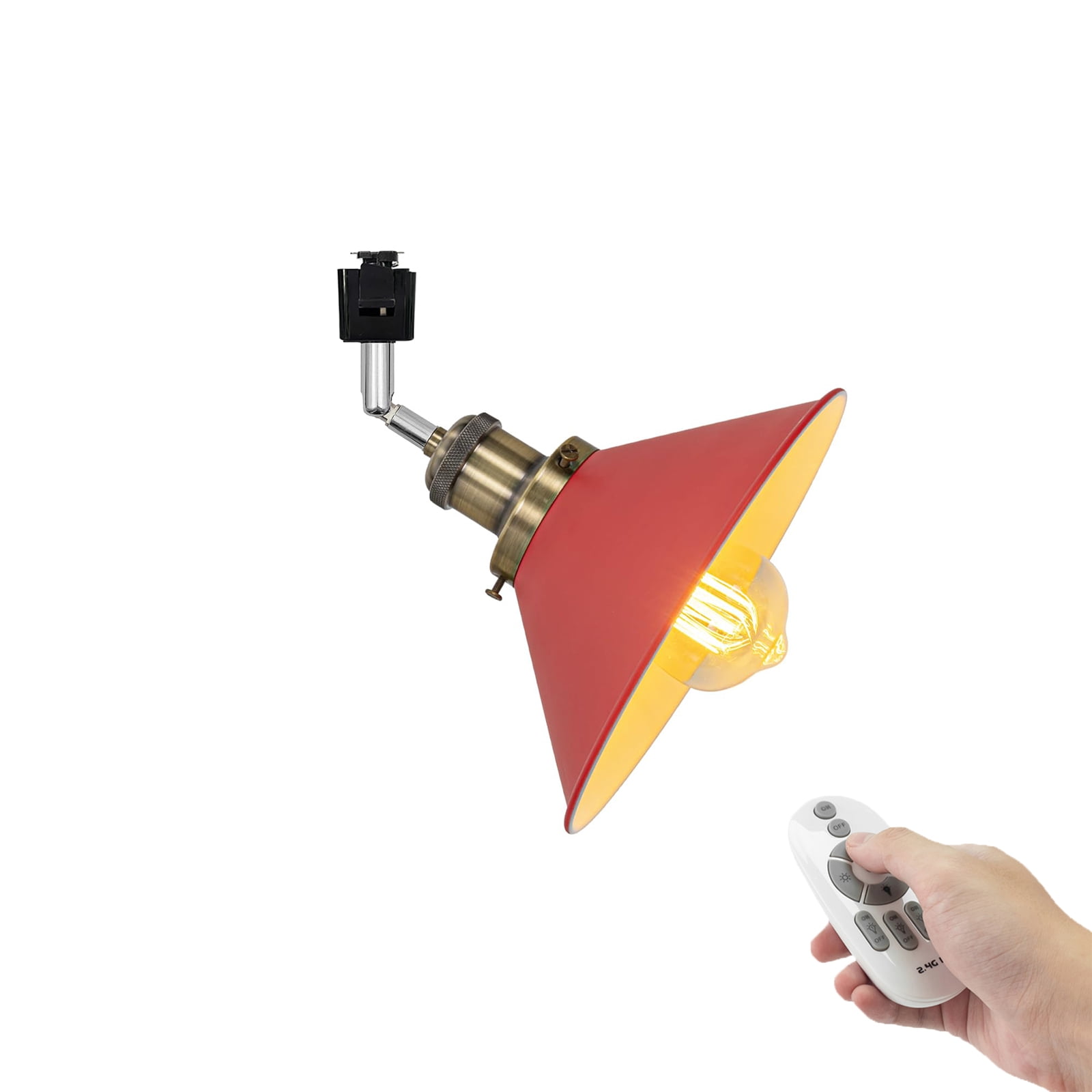 FSLiving Adjustable Angle Remote Control J-Type Track Pendant Light,E26 ...