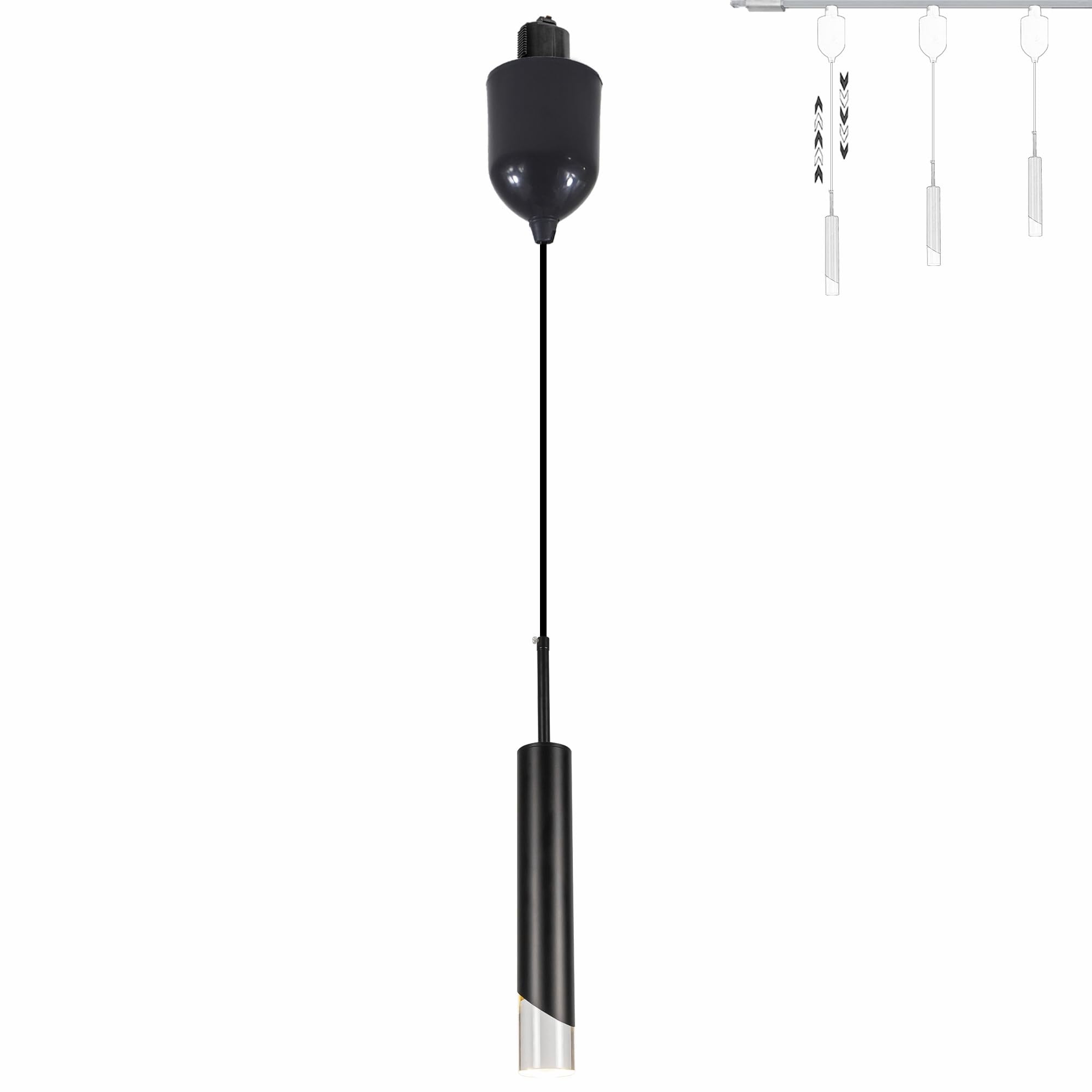 FSLiving Adjustable Cord Length J Type Track Light Modern Pendants 3W ...