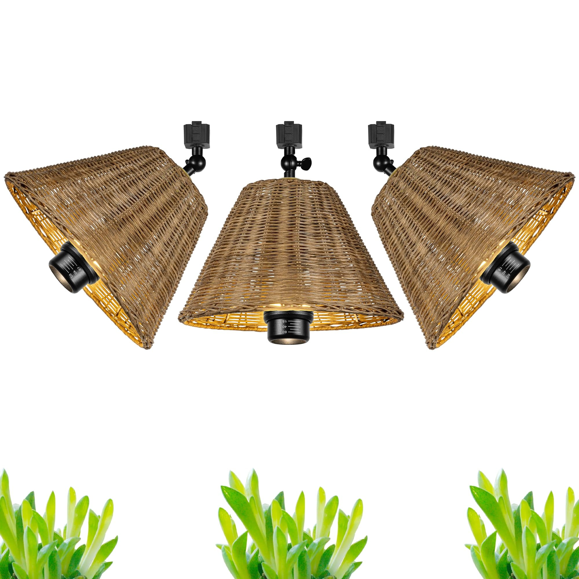 FSLiving Adjustable Gimbaled J-Type Track Lights, 4500K Full Spectrum ...