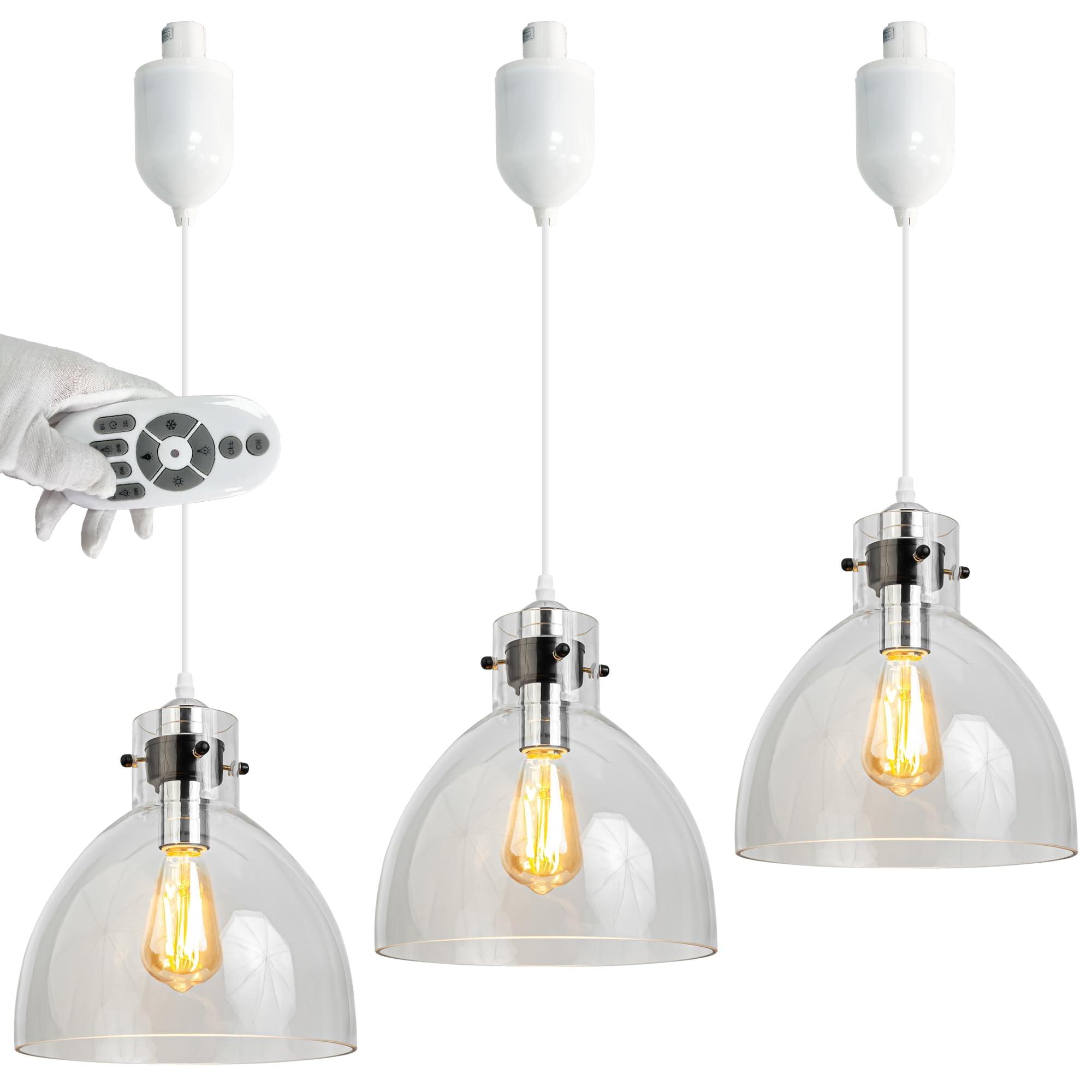 FSLiving Adjustable Hanging Height Halo Track Lighting Pendants, 4 Ft ...