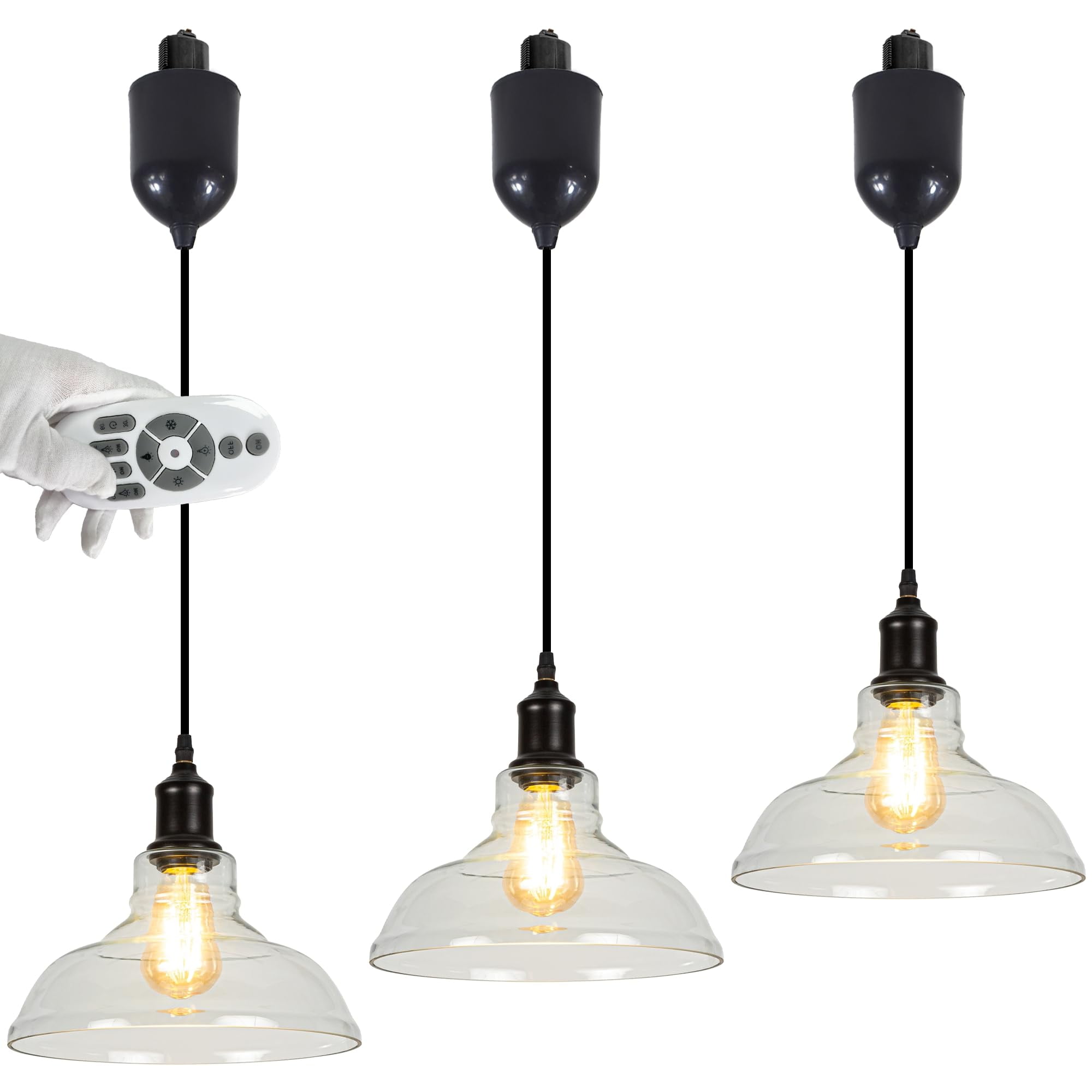 FSLiving Adjustable Hanging Height Halo Track Lighting Pendants, 4 Ft ...