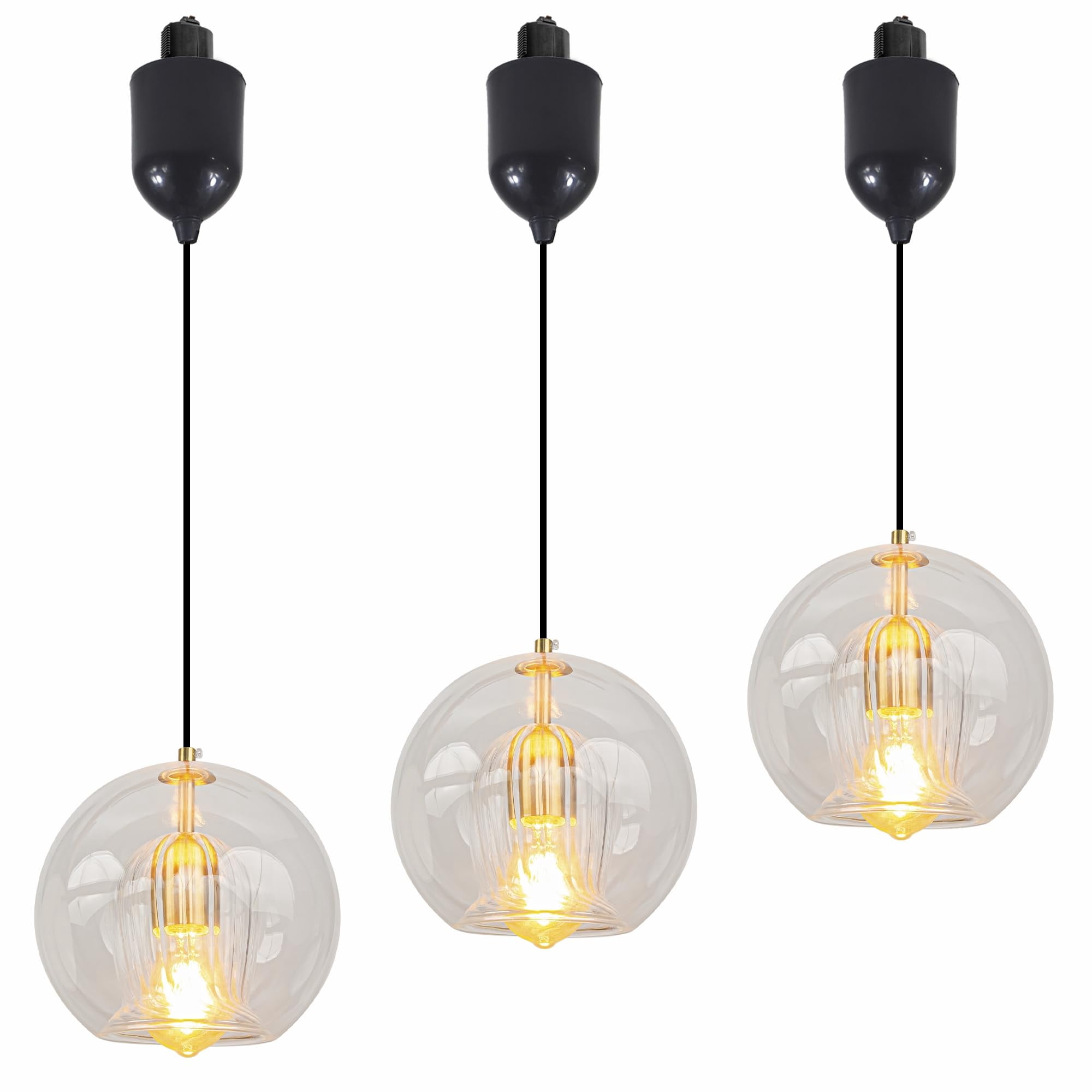 FSLiving Adjustable Hanging Height Halo Track Lighting Pendants, 4 Ft ...